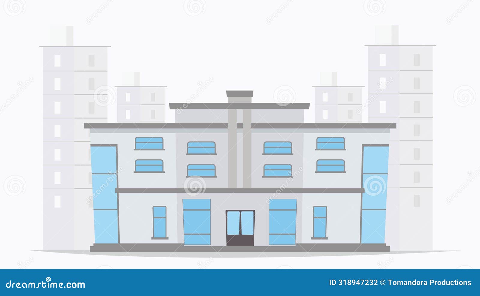 Government Building Front View Modern Building, Vector Flat Art Stock ...