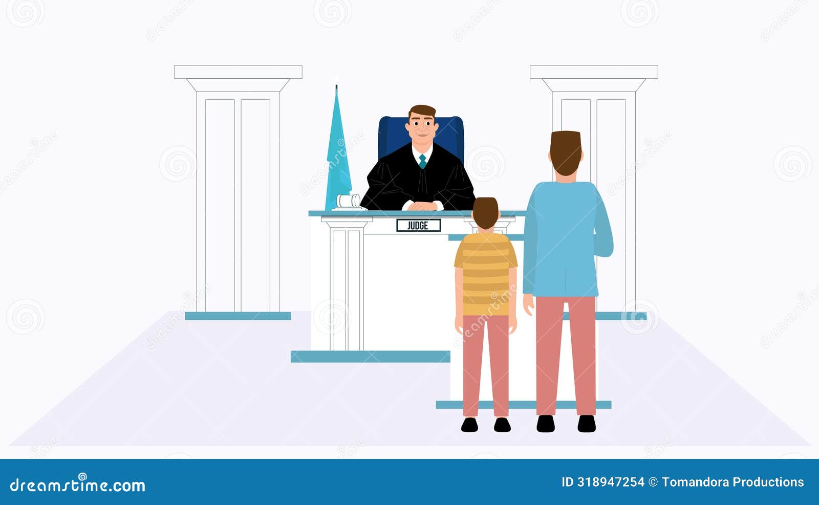 Judge Room and People Standing Infront of it, Vector Flat Art Stock ...