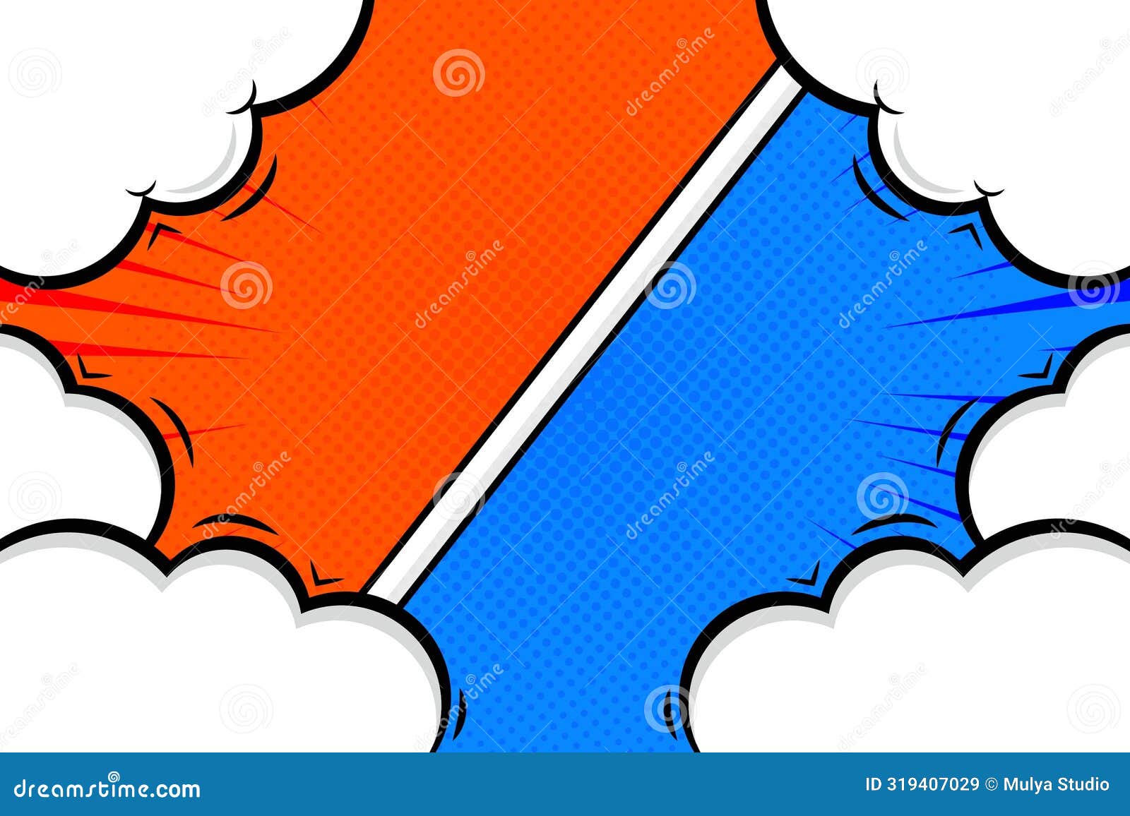 Comic Cloud Background Vector Template Fullcolor Stock Illustration ...