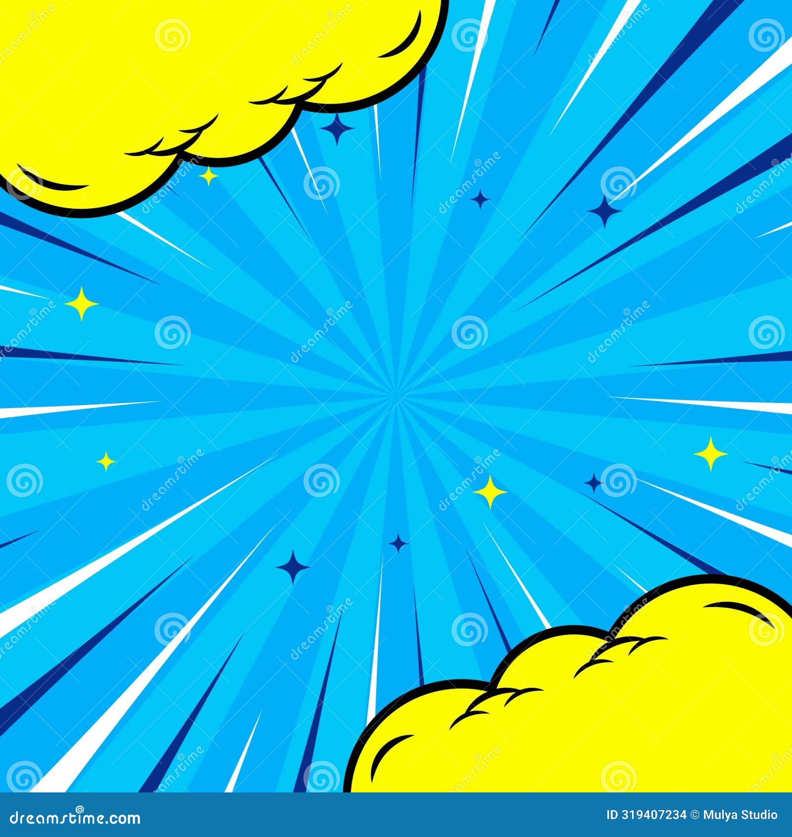 Style Comic Background Color Blue Yellow Template Stock Illustration ...