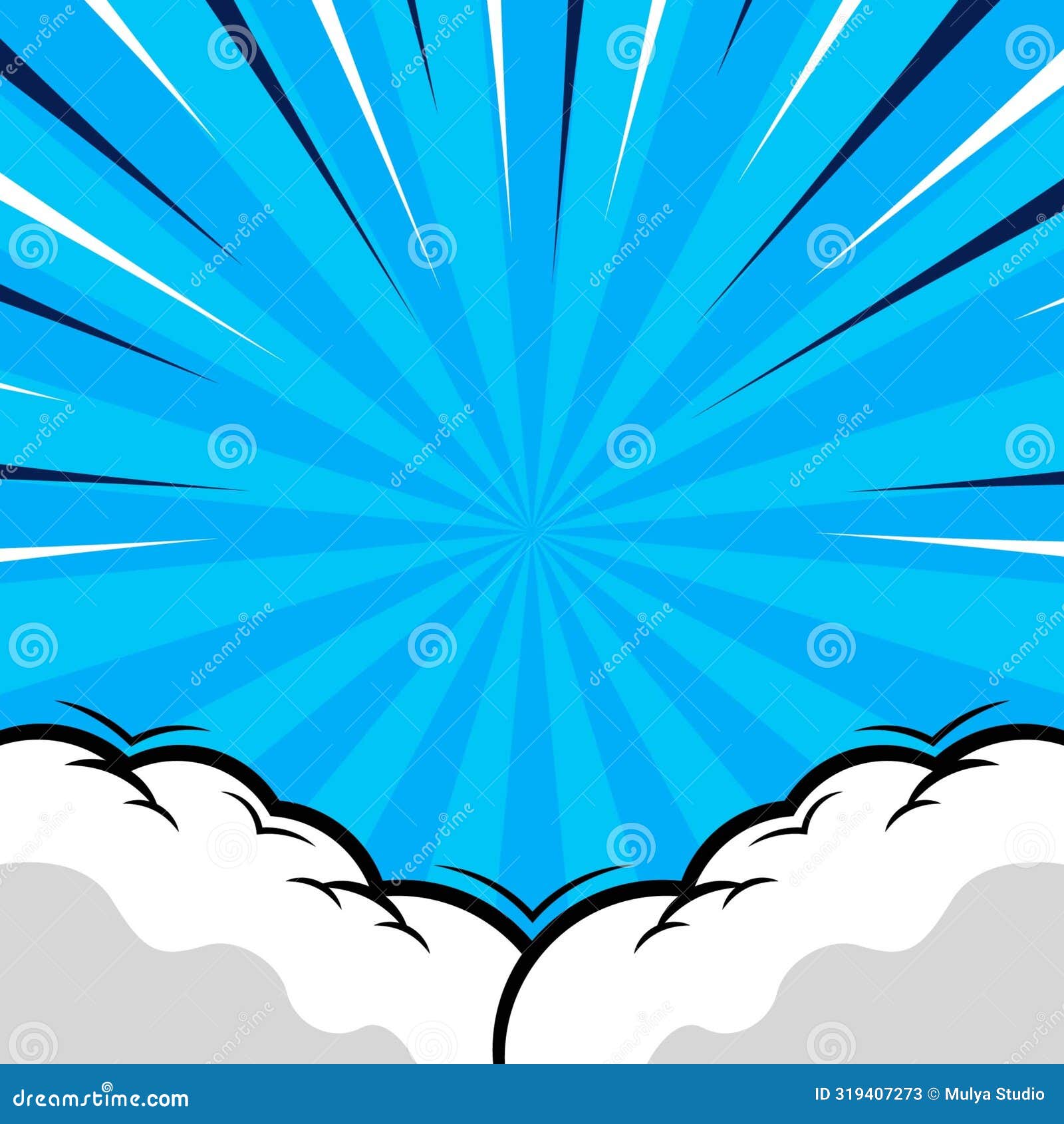 Background Comic Blue Image Template Stock Vector - Illustration of ...