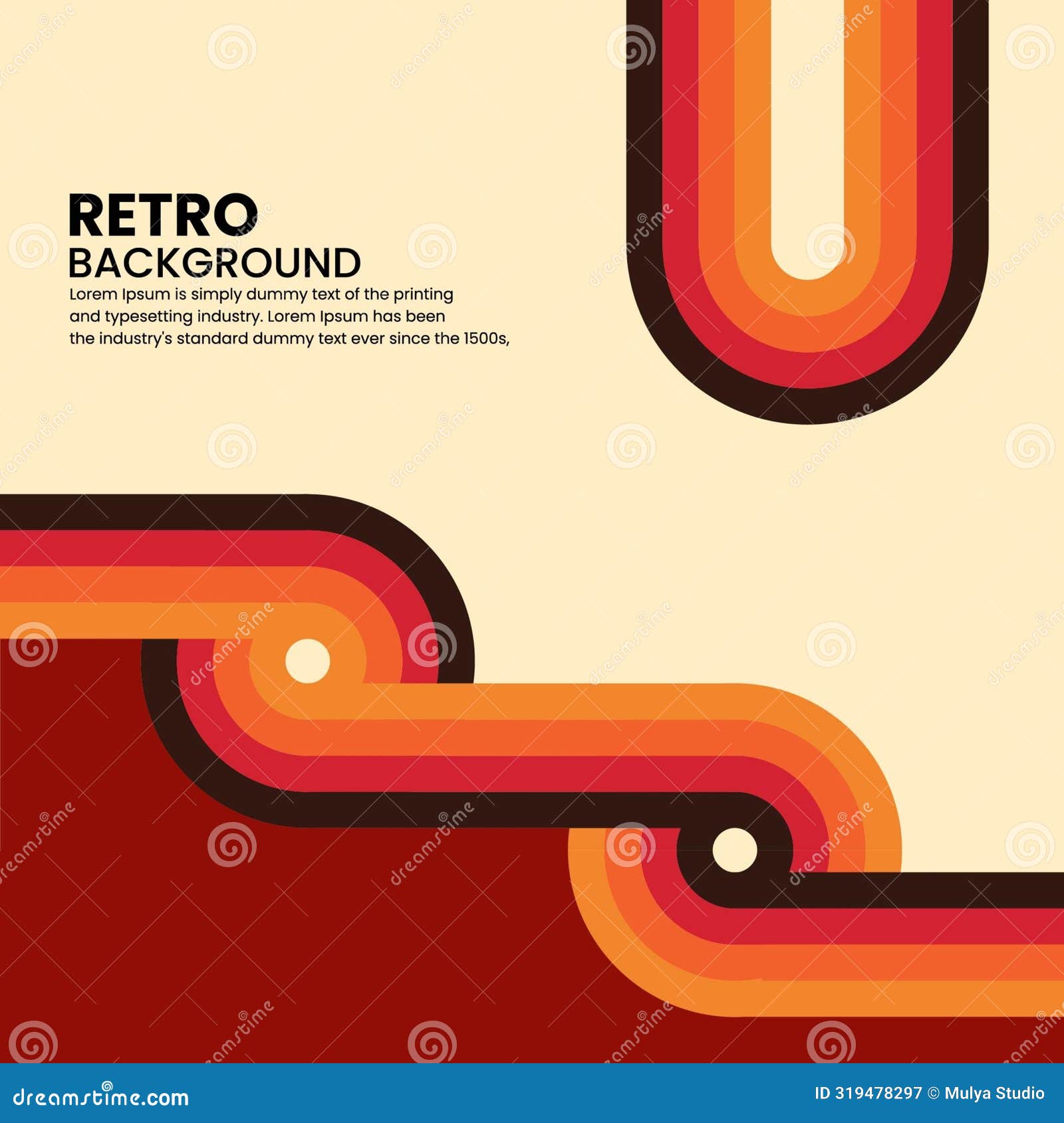 Colorfull Template Design Retro Background Vintage Vector Stock Vector ...