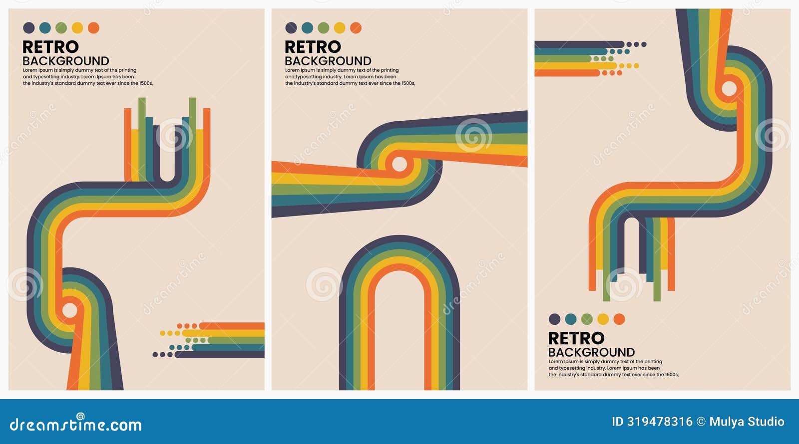 Template Retro Vintage Illustration Vector Colorfull Stock Vector ...