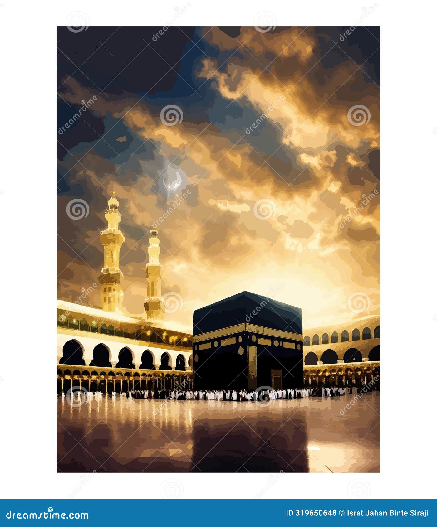 Islamic Pilgrimage Holy Kaaba Design Vector Illustration ...