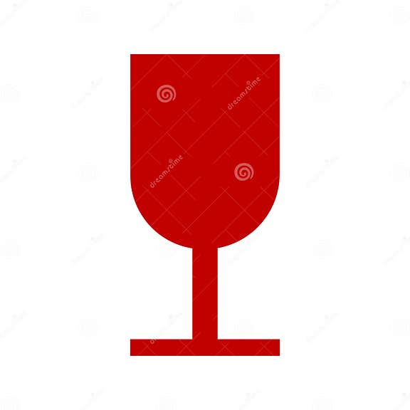 Red Glass Icon Symbolizing Glassware. Symbol of Fragile Stuff, Fragile ...
