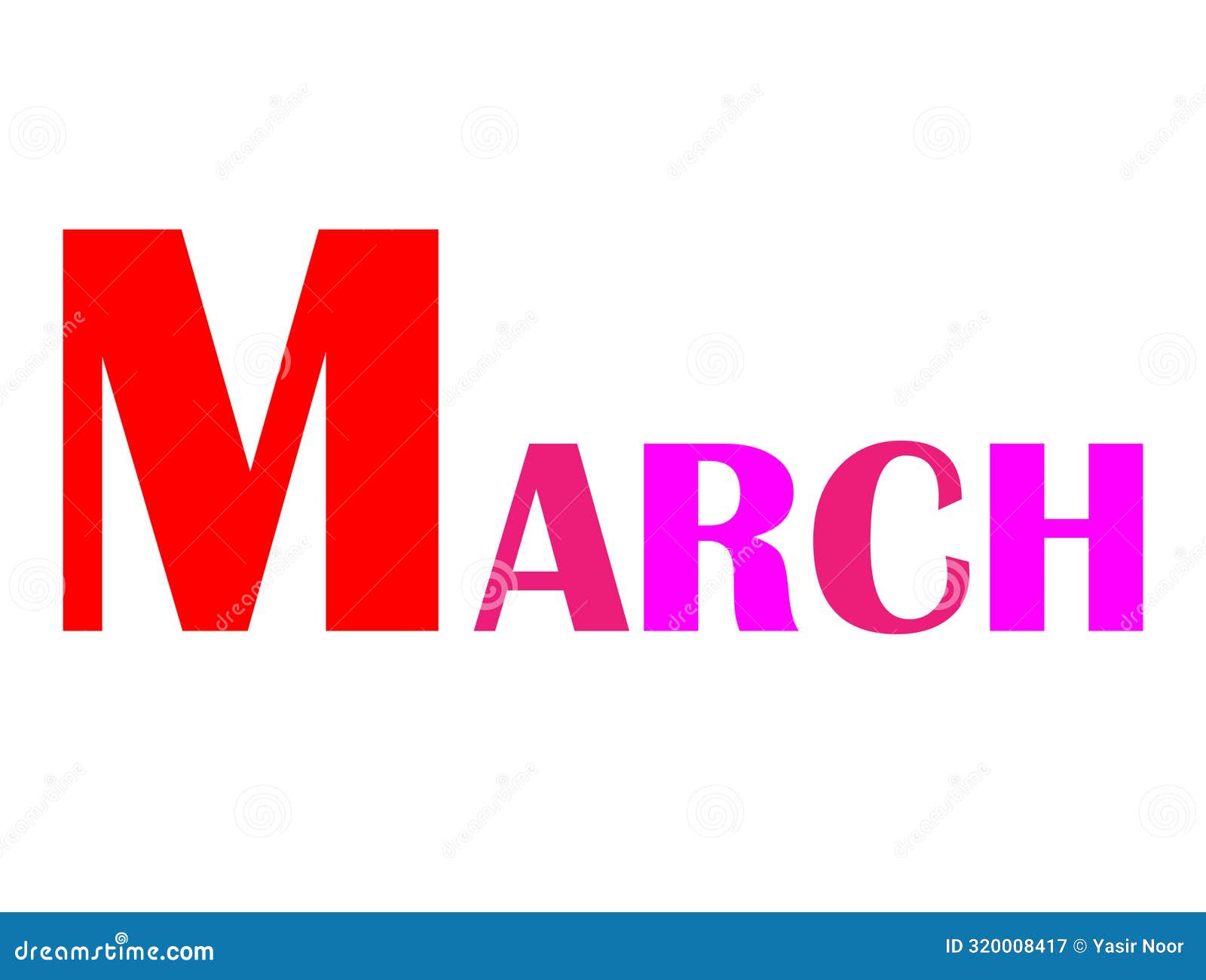 MARCH - Colorful March Font and Text Stock Illustration - Illustration ...