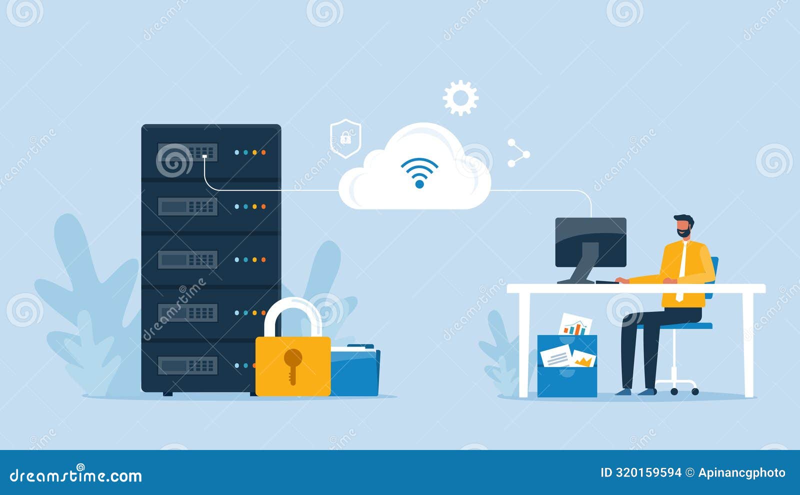 Business Technology Cloud Computing Service Concept and Datacenter ...