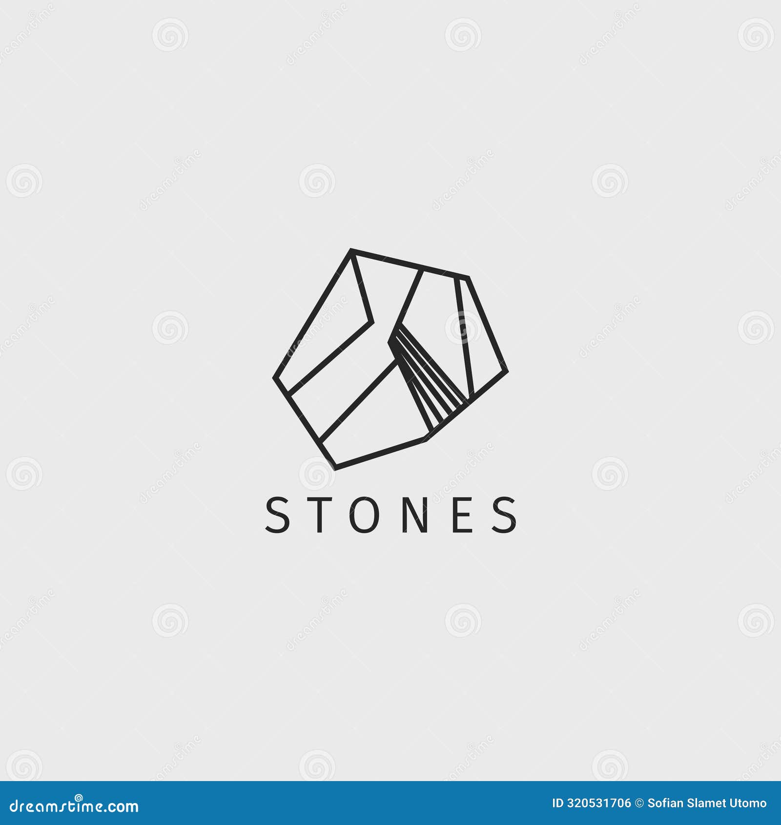 Simple Rock Logo from Lines Stock Vector - Illustration of icon ...