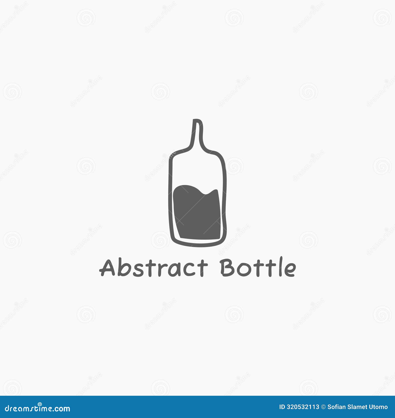 Abstract Bottle Logo of Lines and Filled with Water Stock Vector ...