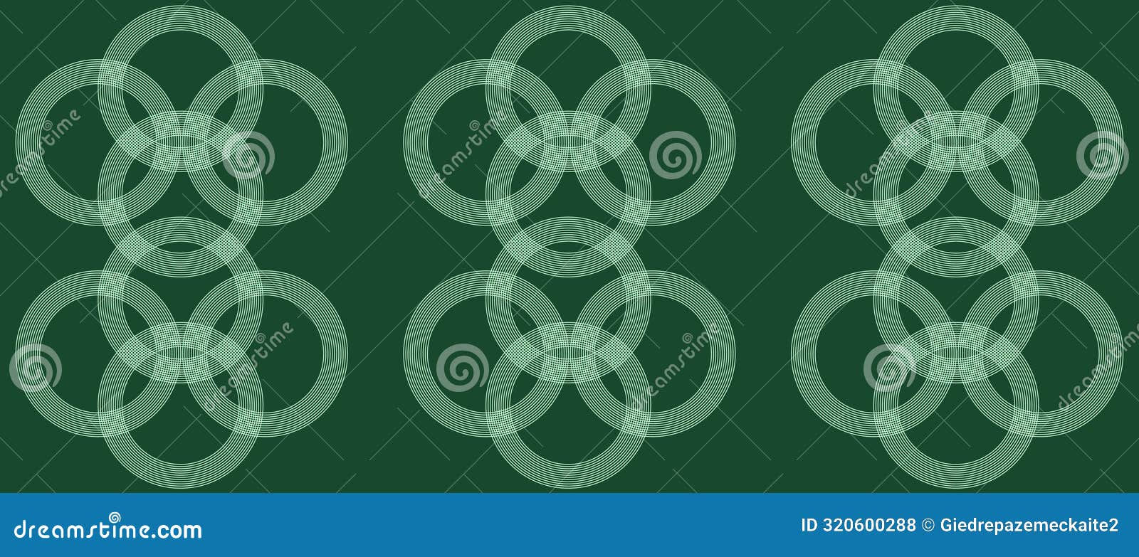 Elegant Overlapping Circular Patterns on a Green Background Stock ...