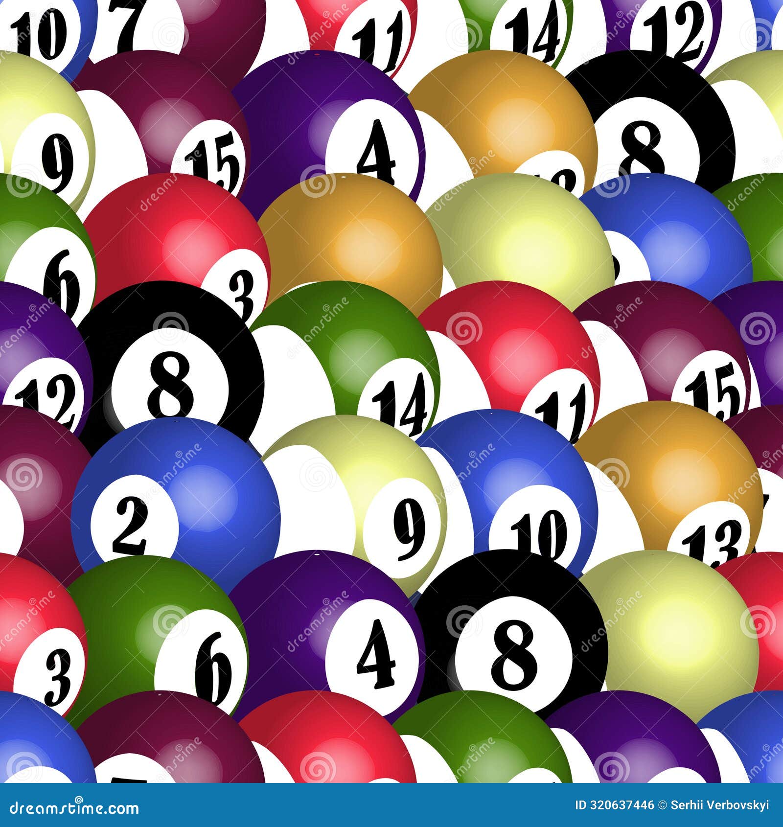 Billiard Balls Seamless Vector Pattern for Billiard Rooms Stock Vector ...