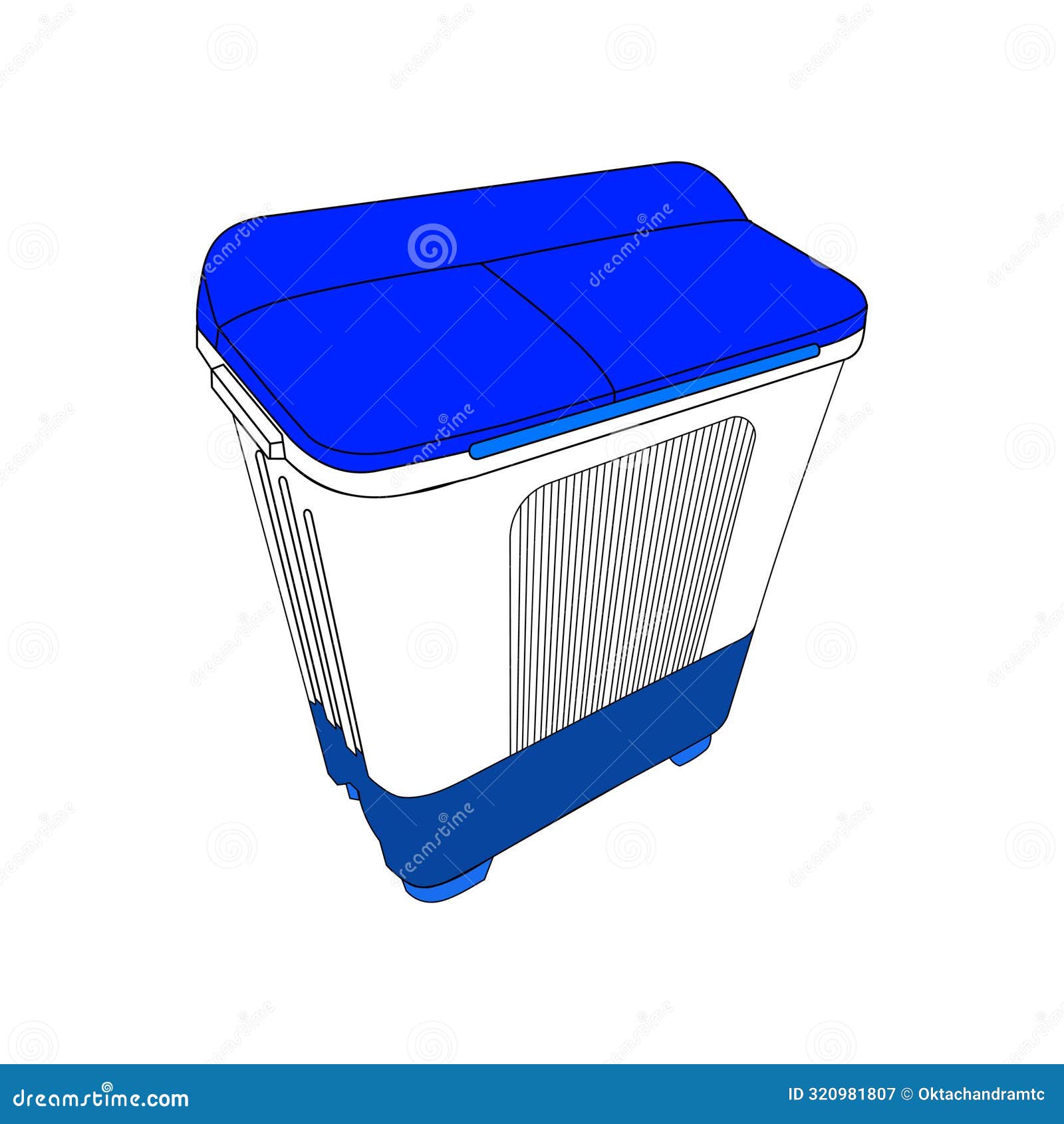 Blue Plastic Washing Machine Icon. Isometric 3d Style Stock Vector ...