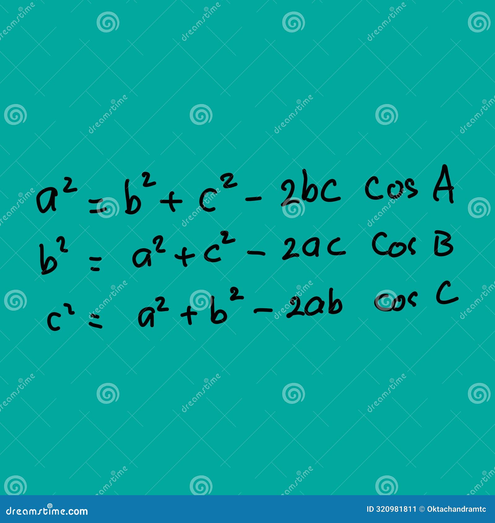 Basic Trigonometric Formulas Written In Black Ink. Illustration Of ...