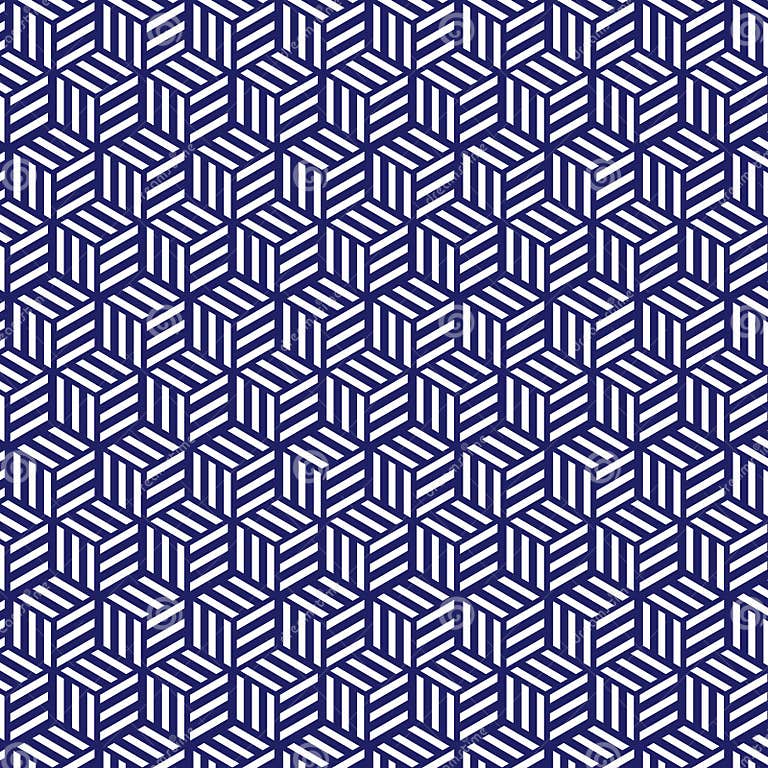 Seamless Vintage Worn Out 3D Line Box Pattern Background. Stripes ...