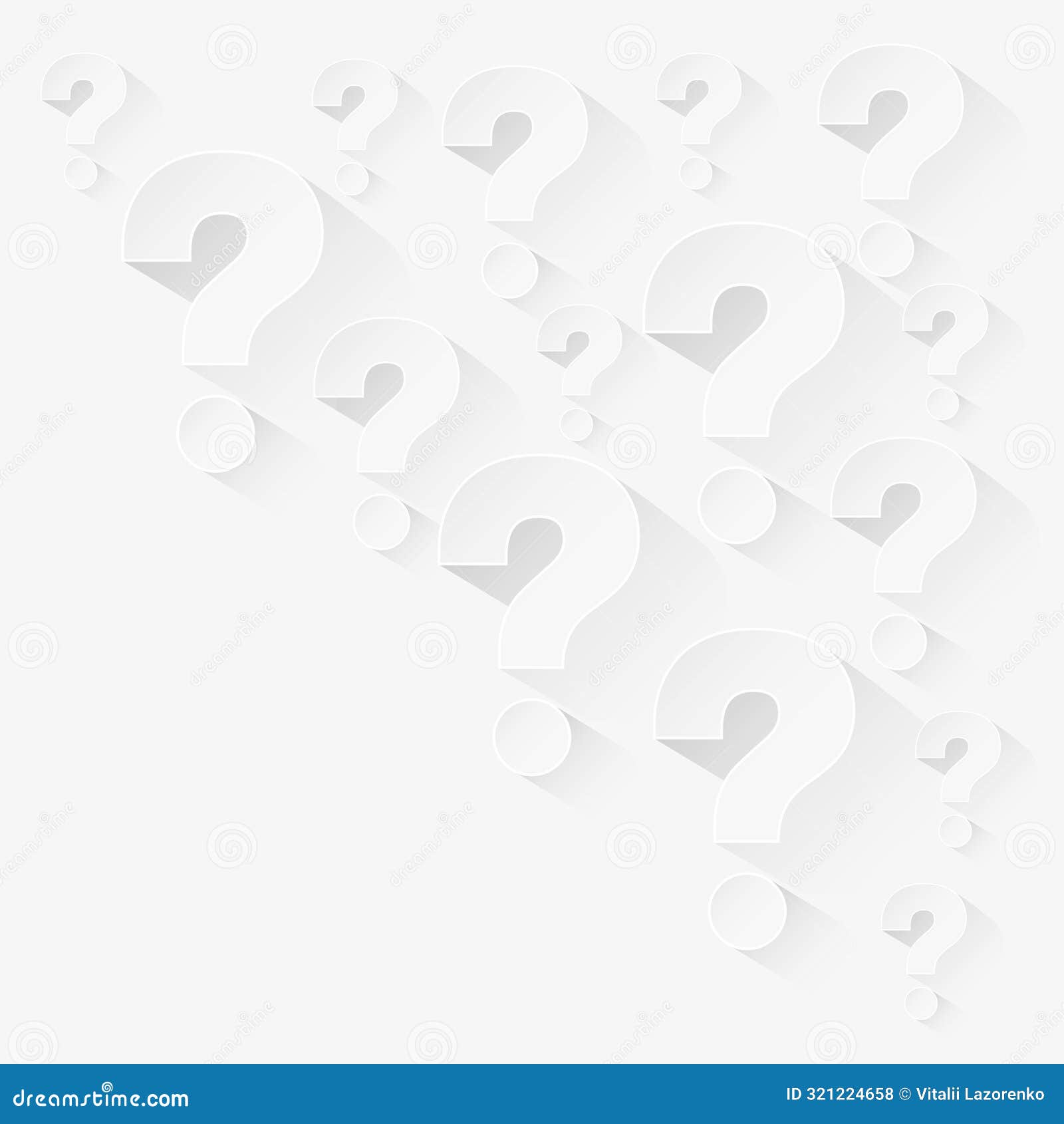 White Question Mark Background in Minimal Style. Vector Random White 3d ...