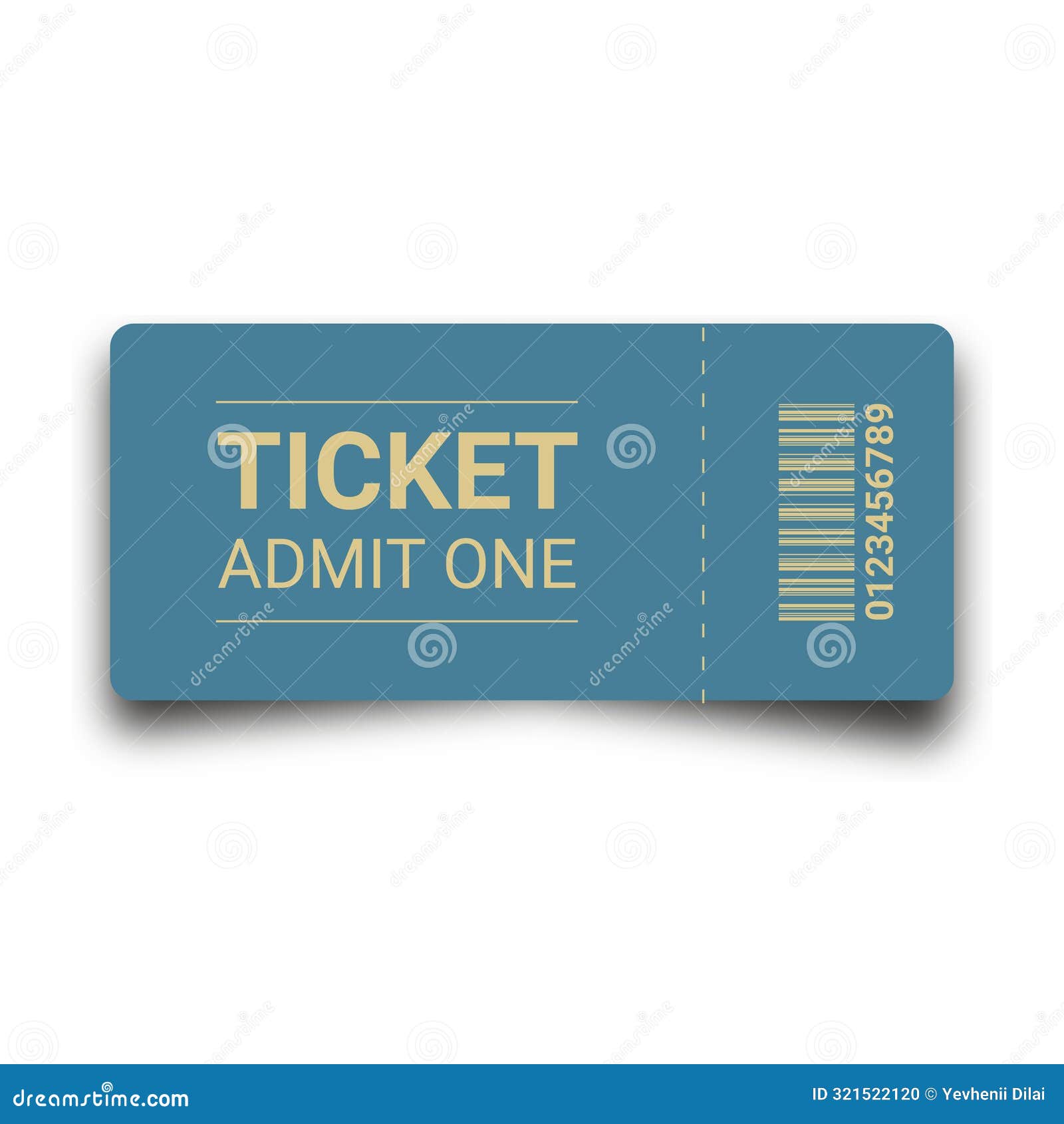 Vector Illustration Ticket Template on the Blue Background. Stock ...