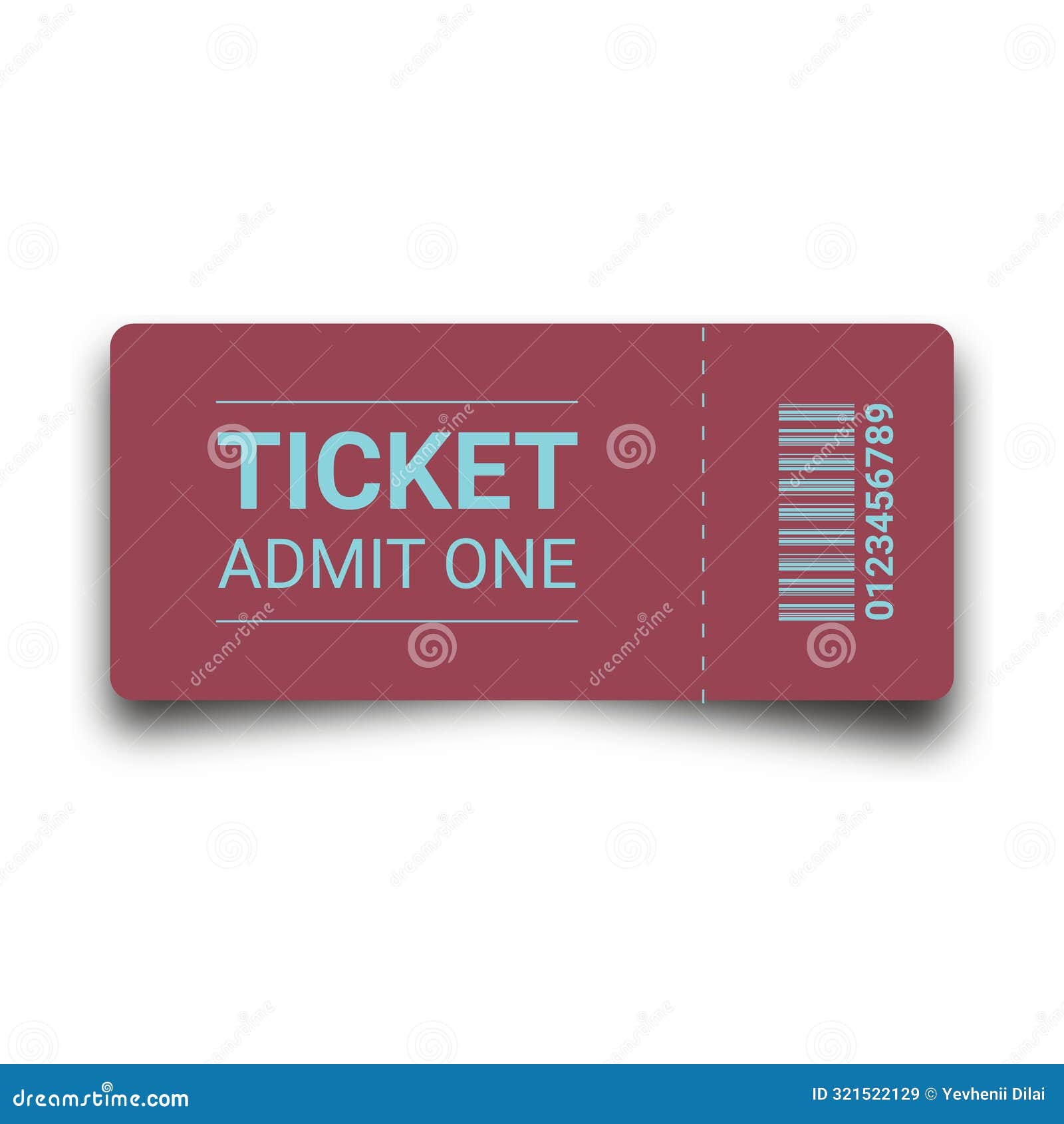 Vector Illustration Ticket Template on the Red Background. Stock ...