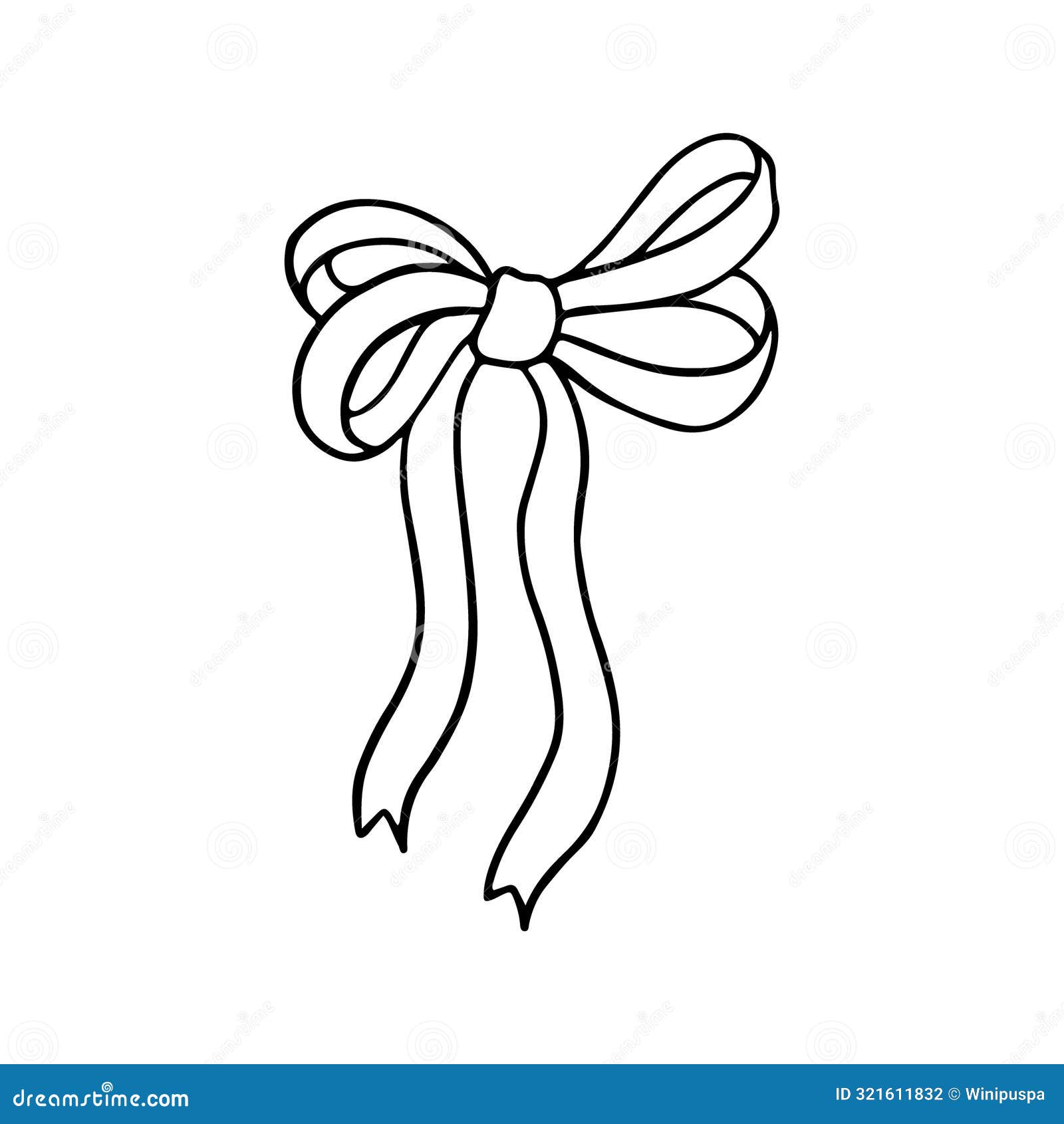 Hand Drawn Bows Doodle Element Stock Vector - Illustration of ribbon ...