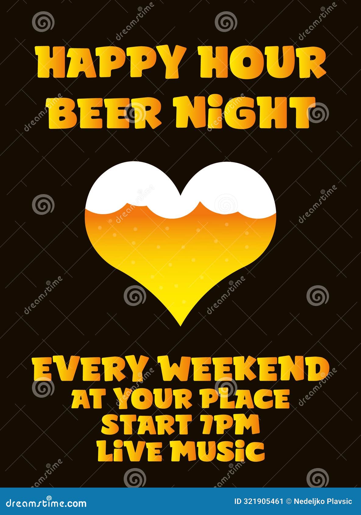 Happy Hour Beer Night Party Flyer Poster Social Media Post Design Stock ...
