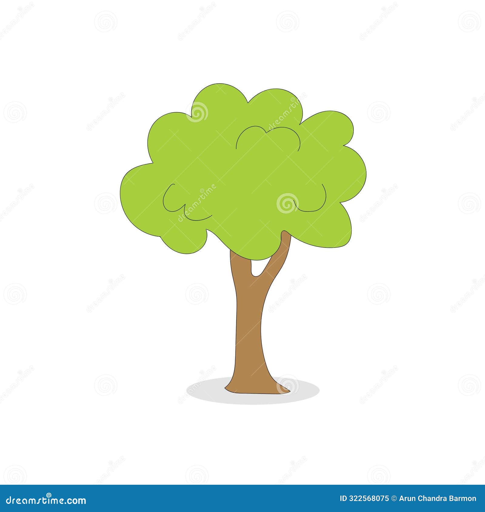 Cartoon green tree stock illustration. Illustration of creating - 322568075