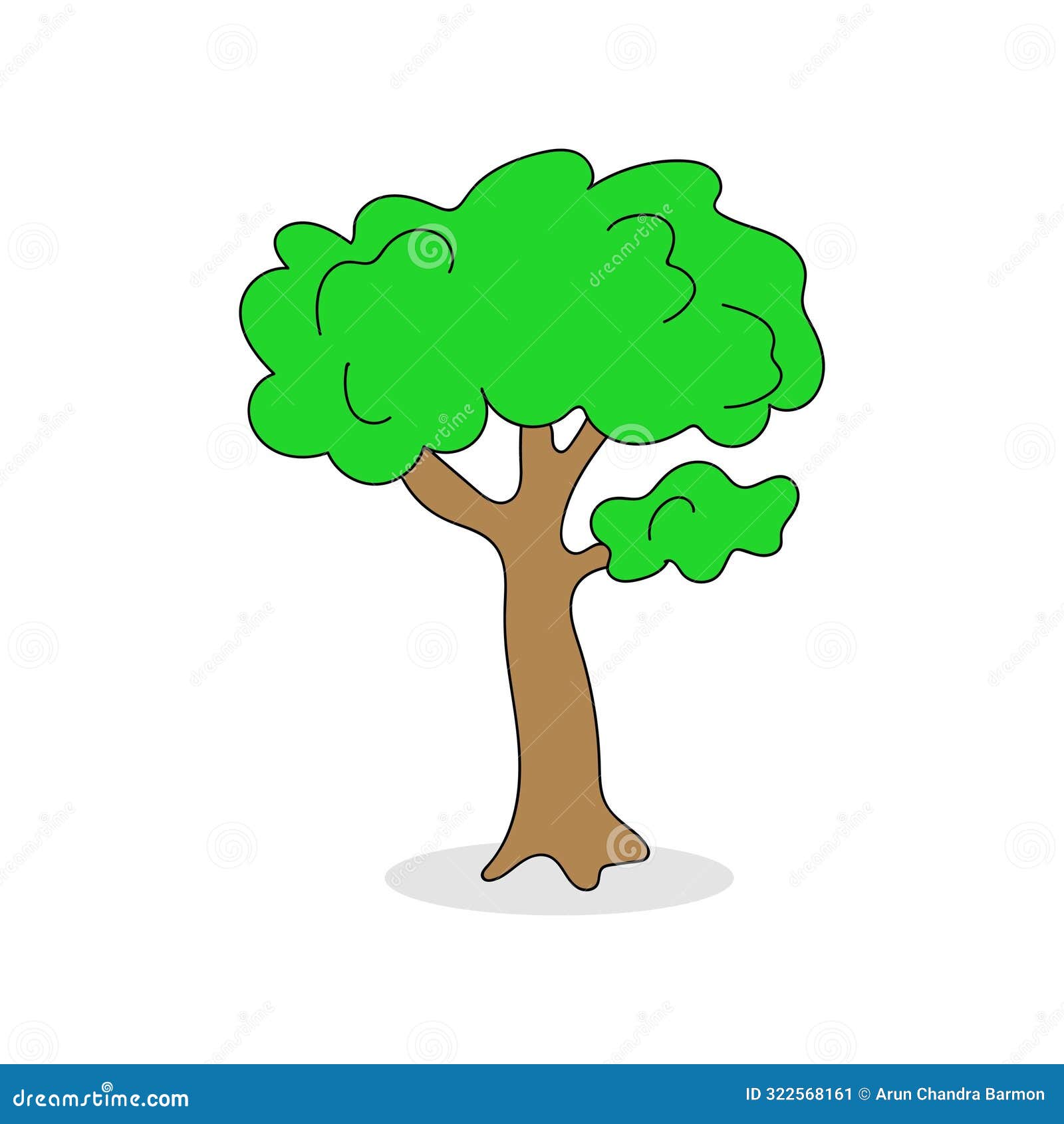 Lively Cartoon Tree Illustration | CartoonDealer.com #322568161