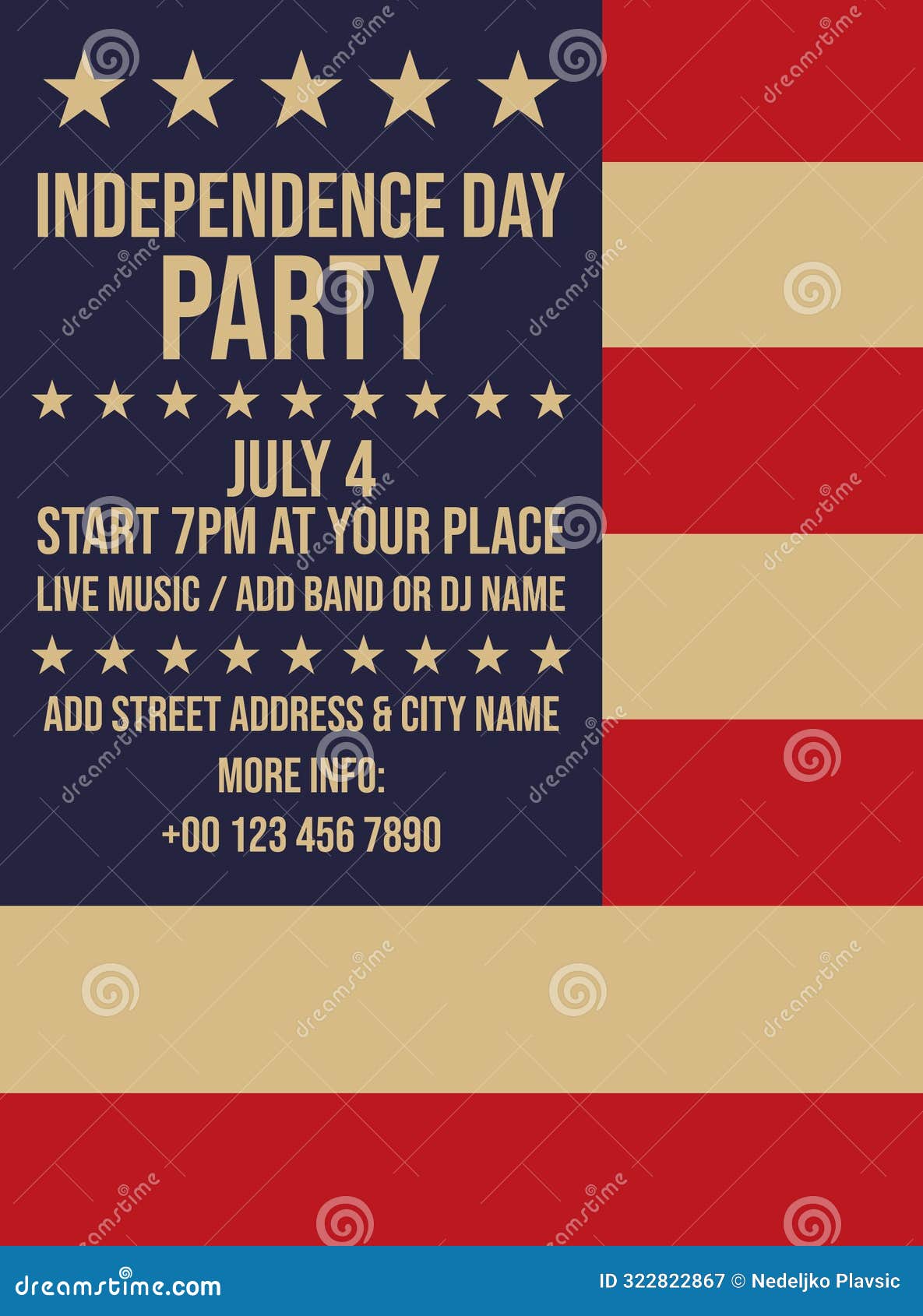 Independence Day Party Poster Flyer Social Media Post Design Stock ...