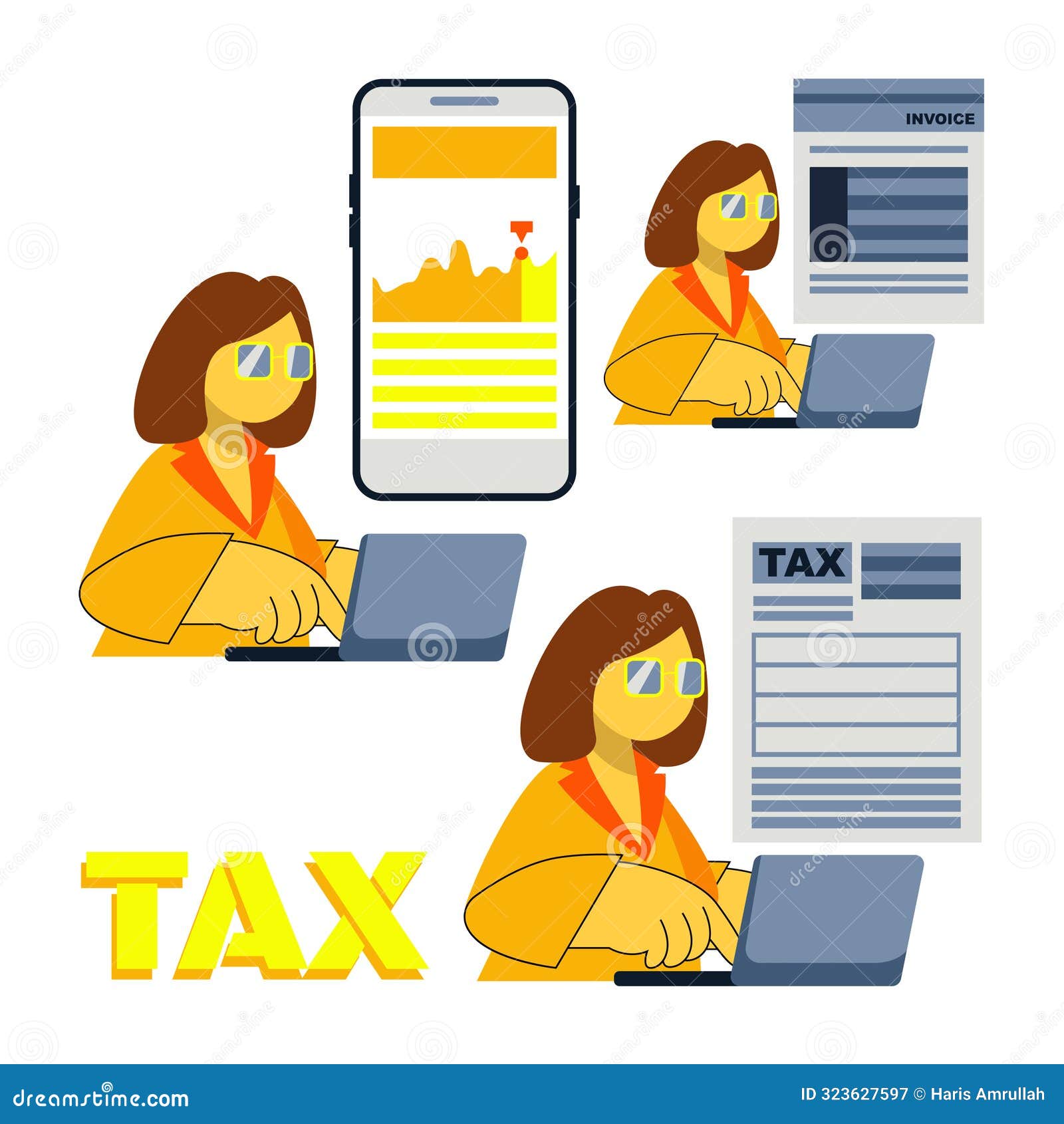 Tax Theme Character Illustration Stock Vector - Illustration of avatar ...