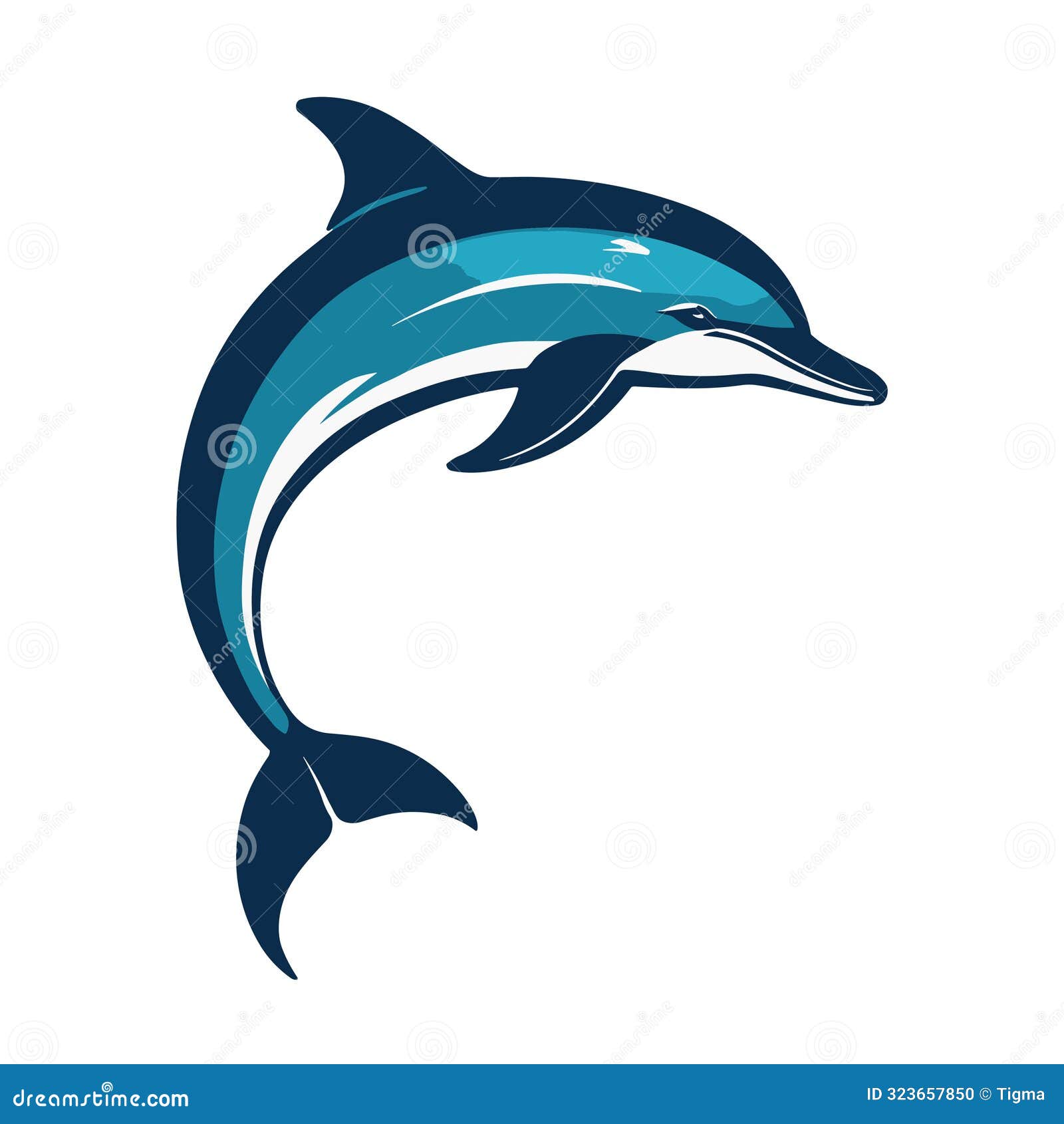 Liquid Freedom: Sparkling Dolphin Takes Flight Stock Vector ...