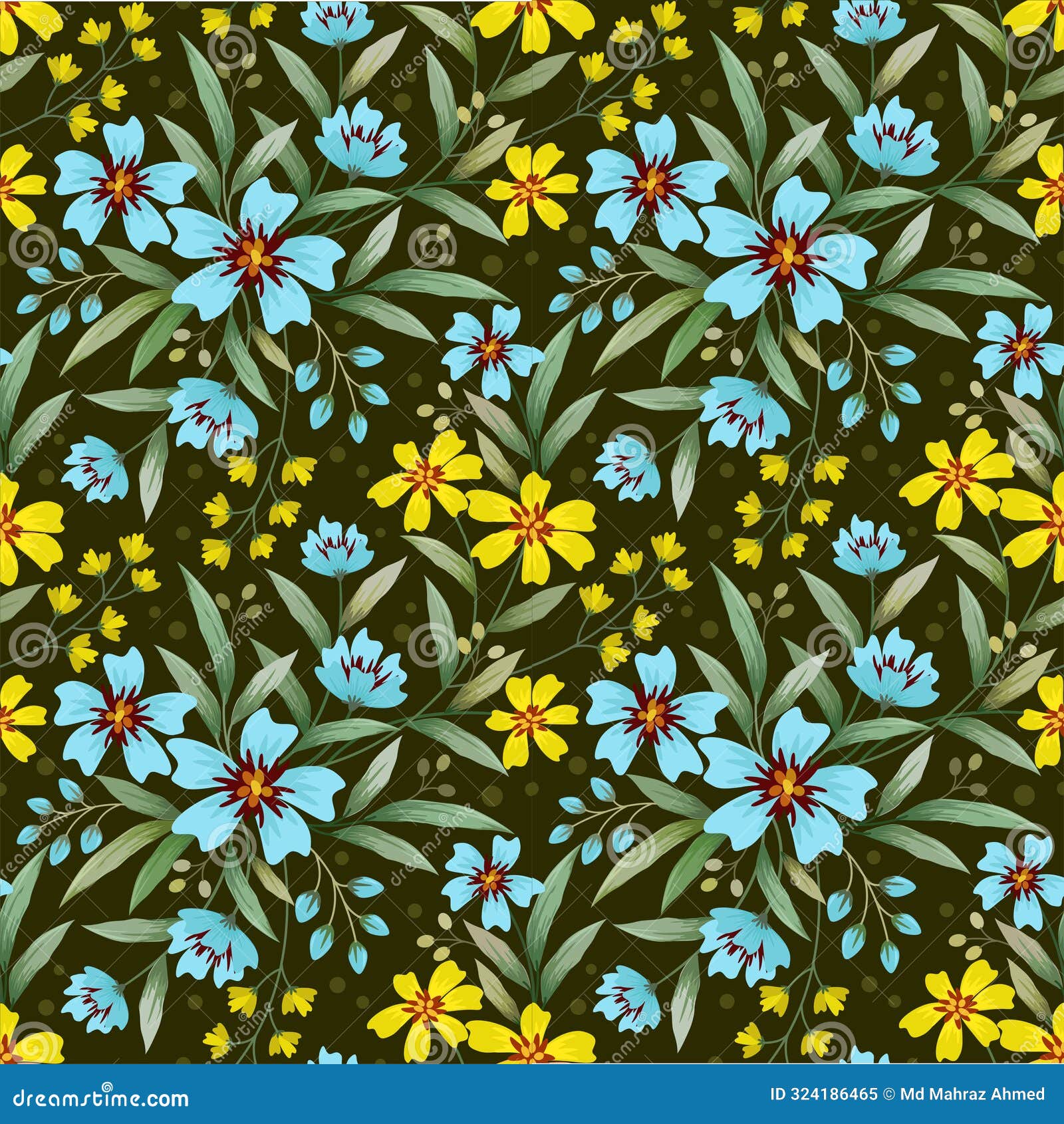 Spring Floral Pattern Floral Vintage Seamless Pattern. Stock Vector ...