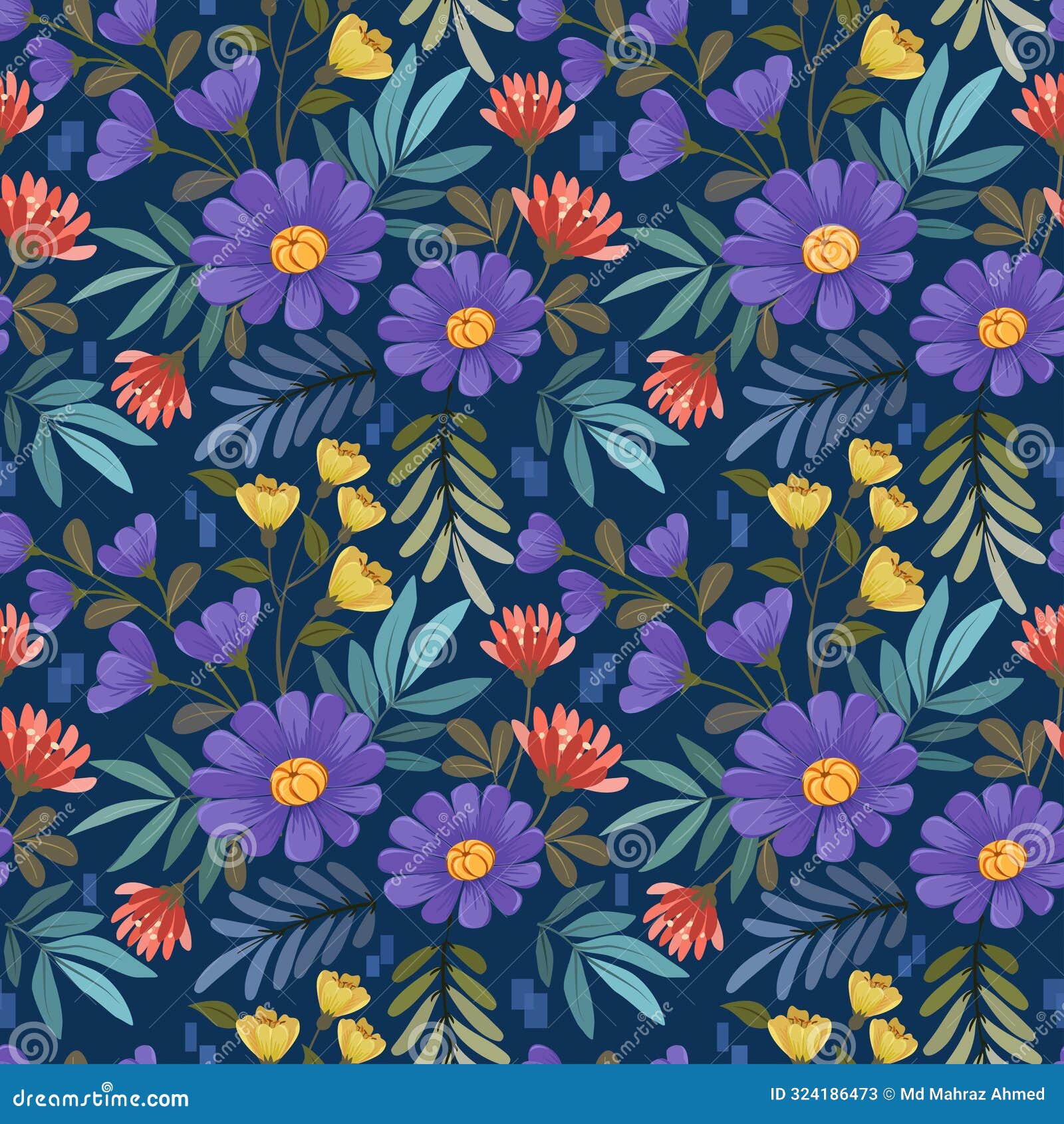 Spring Floral Pattern Floral Vintage Seamless Pattern. Stock Vector ...