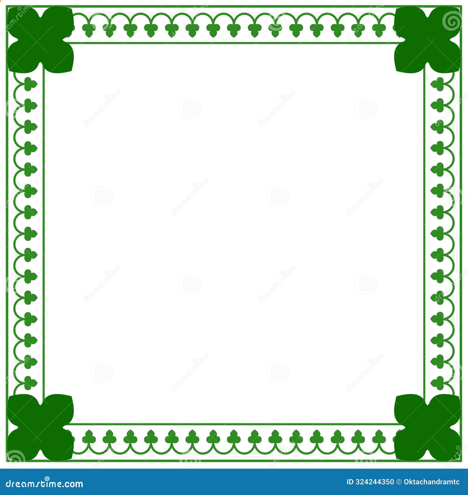Green Border Frame Deco. Frame Art Simple Line Signboard. Frames or ...