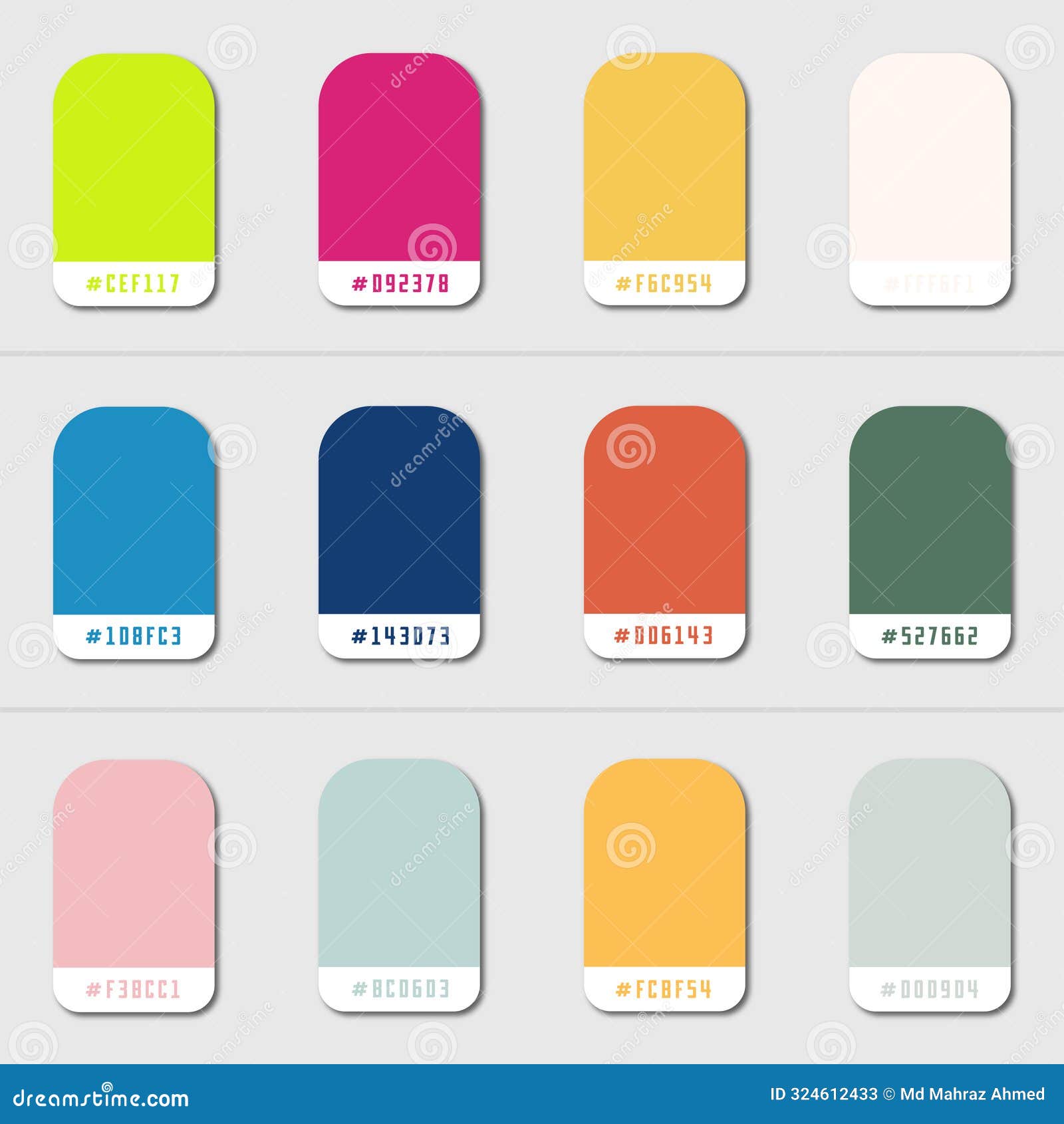 Vector Color Palette For Digital Design, Animation, And Packaging ...