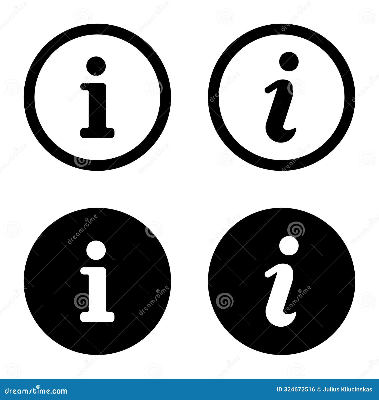 Info Icons Set. Information Icon Collection on White Background. Info ...