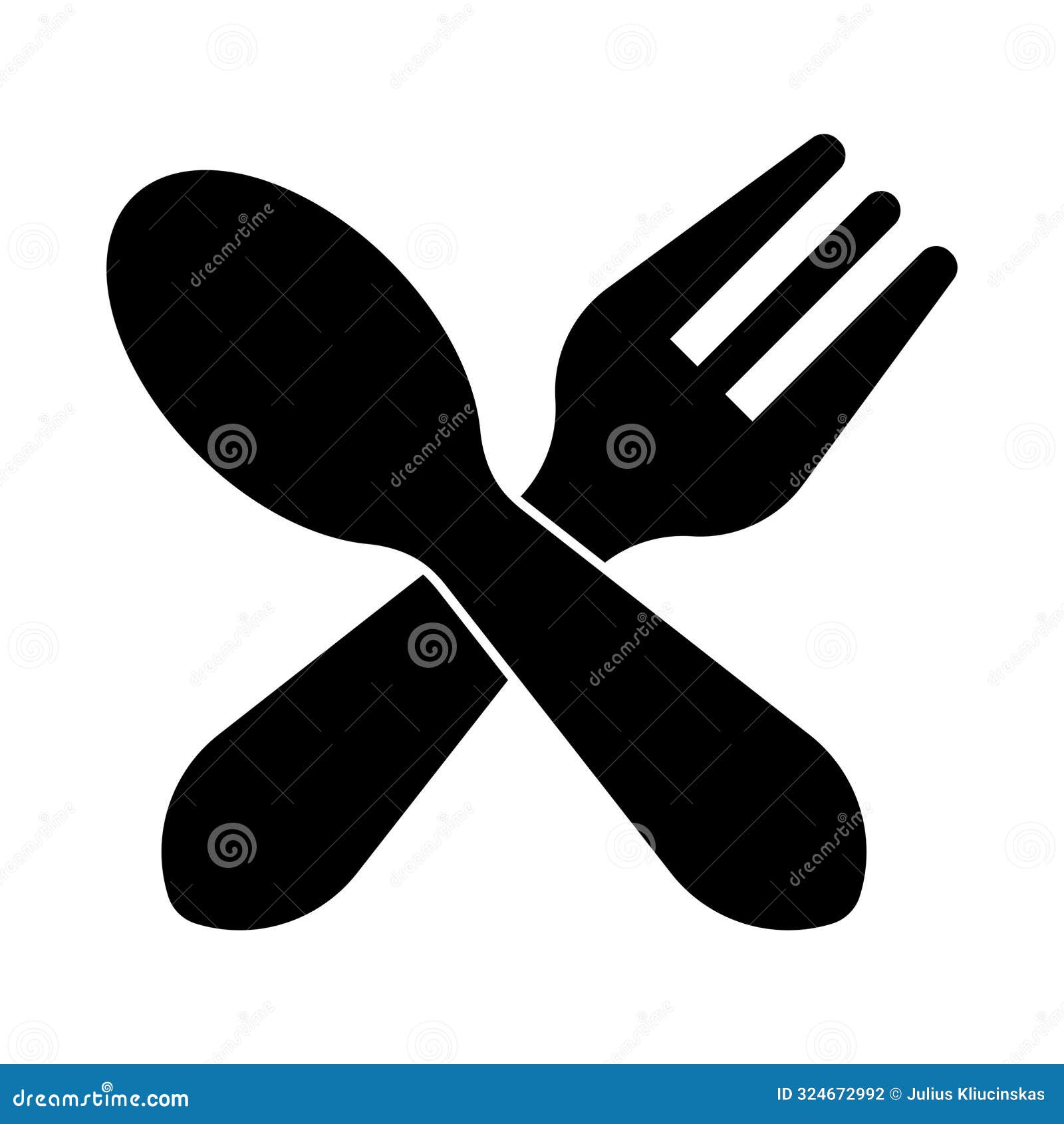 Crossed Fork and Spoon Icon, Vector. Eating Flat Icons for Apps and ...