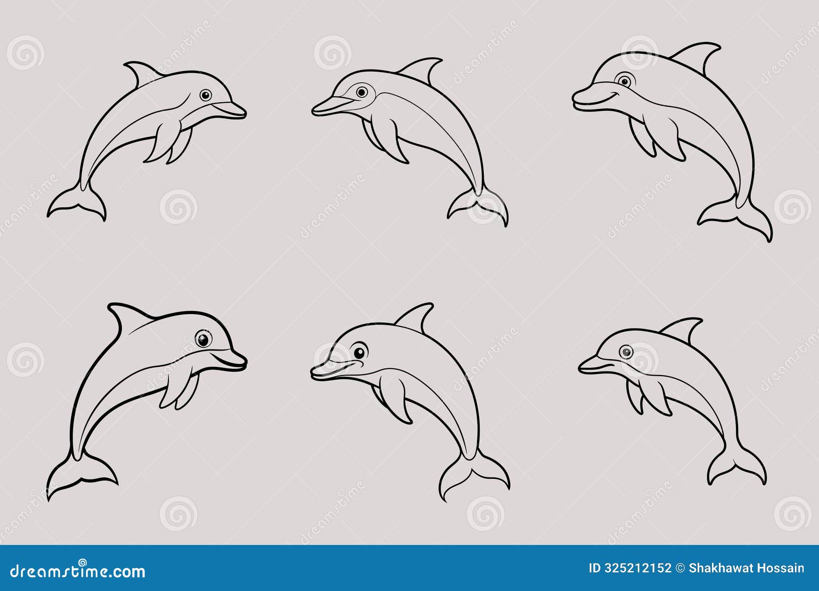 A cute line art dolphin stock vector. Illustration of creature•dolphin ...