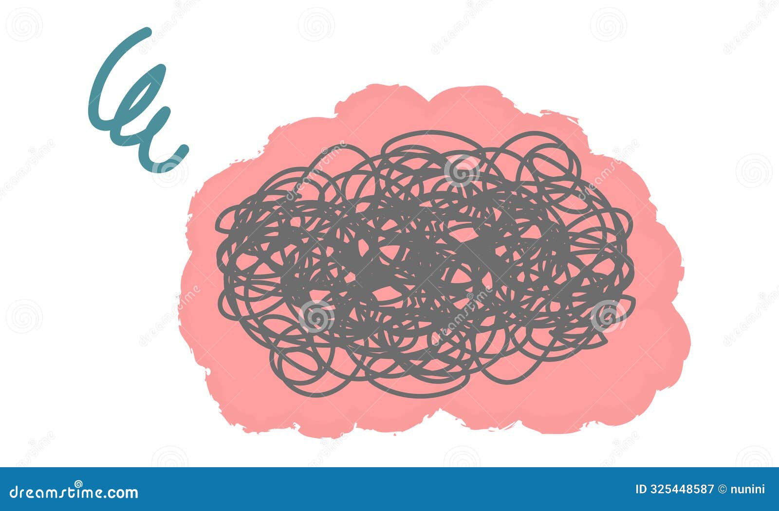 Image of Brain Fatigue Tired Brain Handwritten Style Stock Vector ...