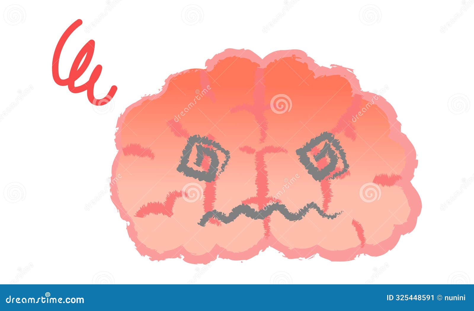 Image of Brain Fatigue Tired Brain Handwritten Style Stock Vector ...
