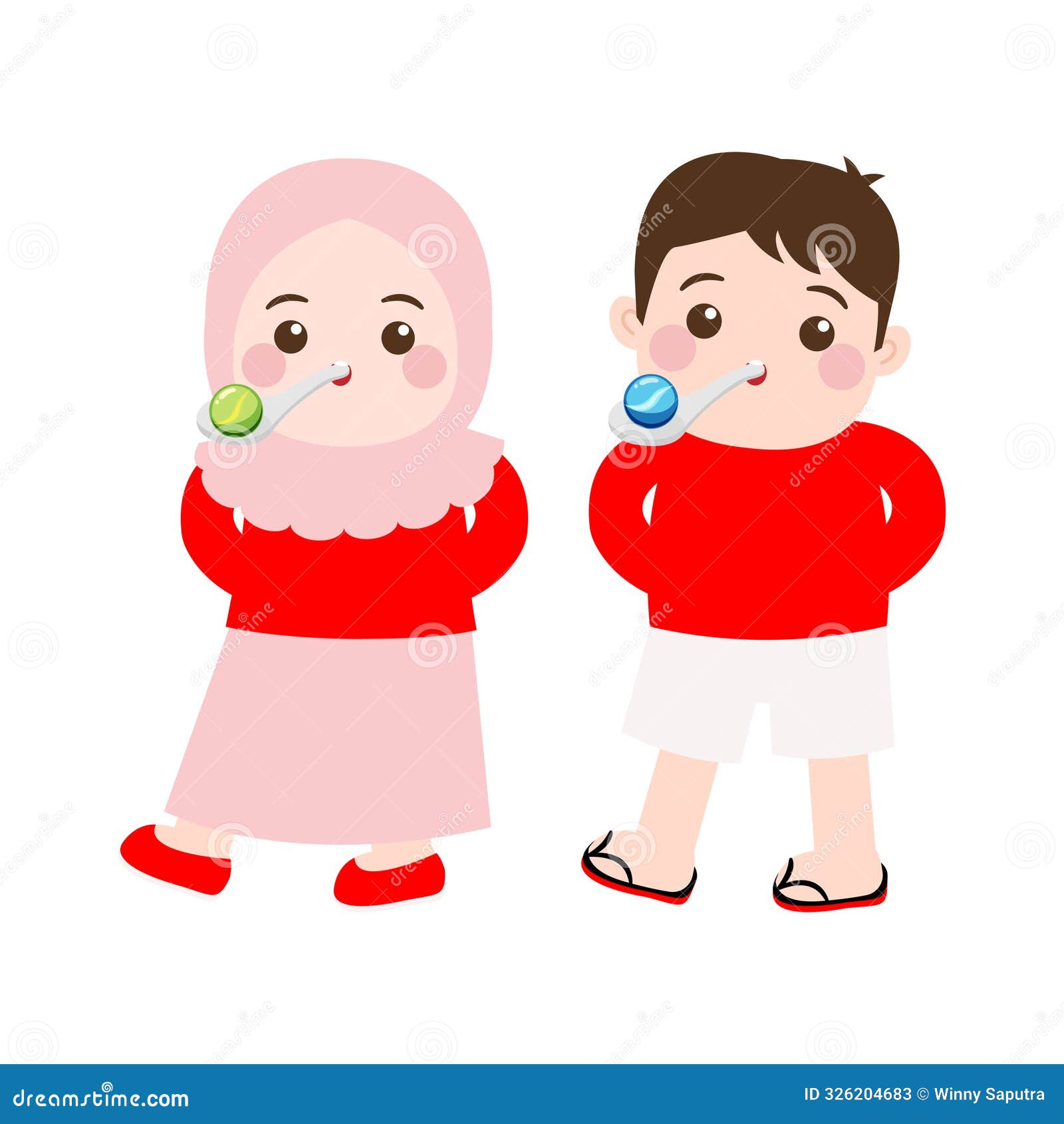 Indonesian Children Doing Balap Kelereng Stock Vector - Illustration of ...