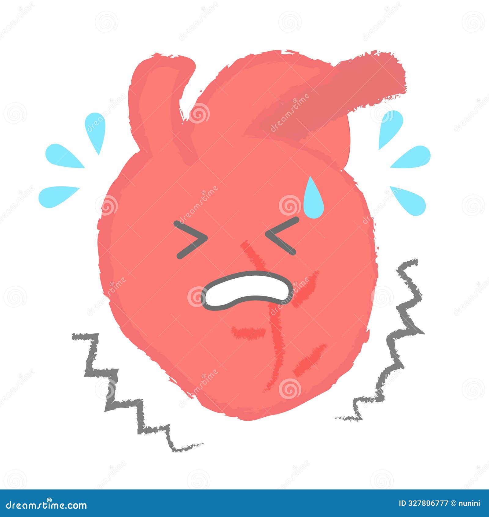 Arrhythmia Weak Heart Handwritten Character Stock Illustration ...