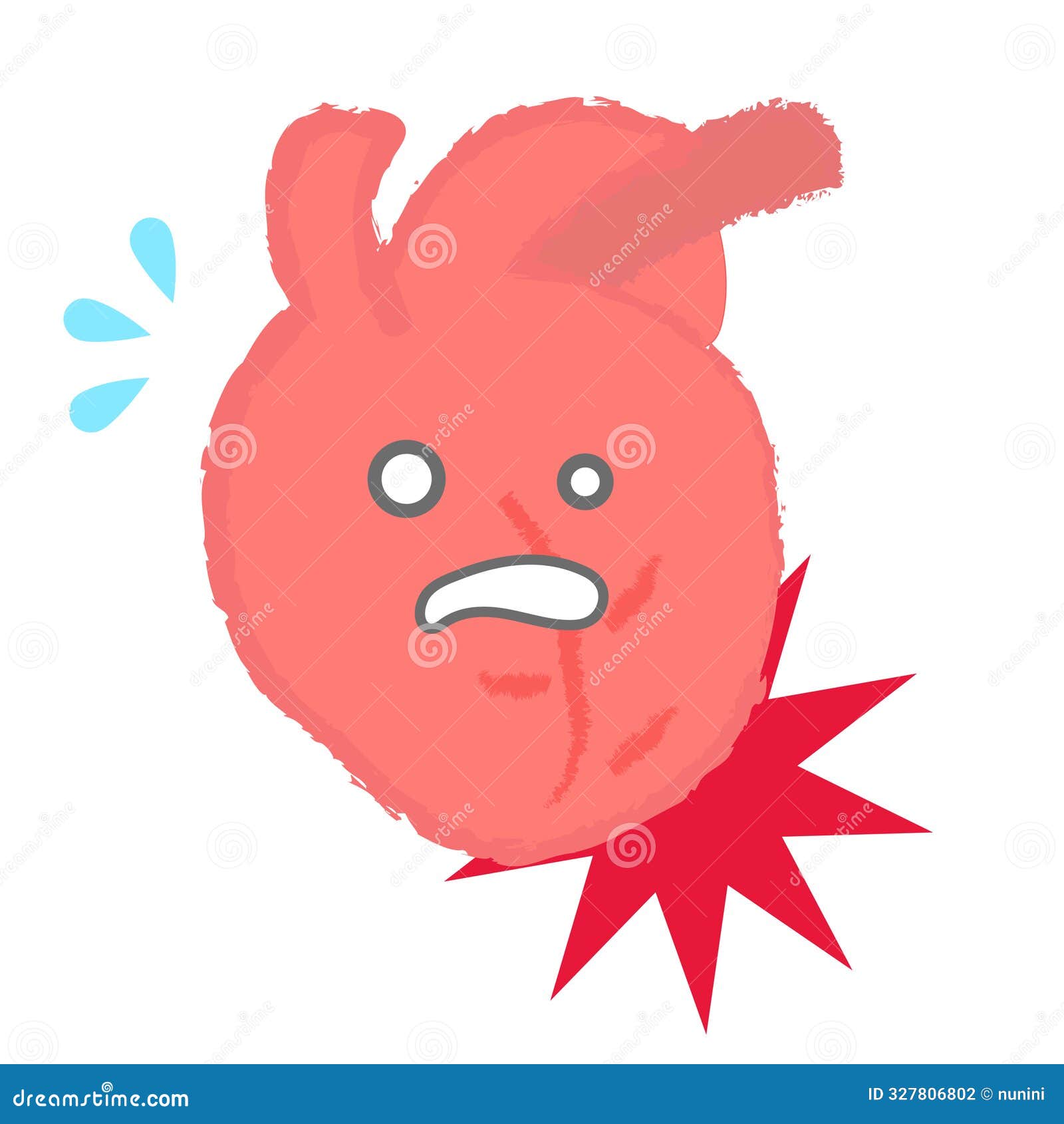 Myocardial Infarction Weak Heart Handwritten Character Stock ...