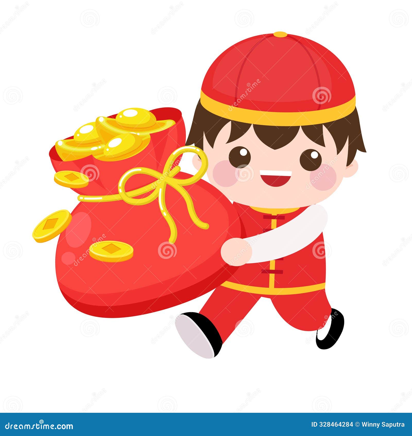 Red Packet With Gold Coins Stock Photo | CartoonDealer.com #80826156