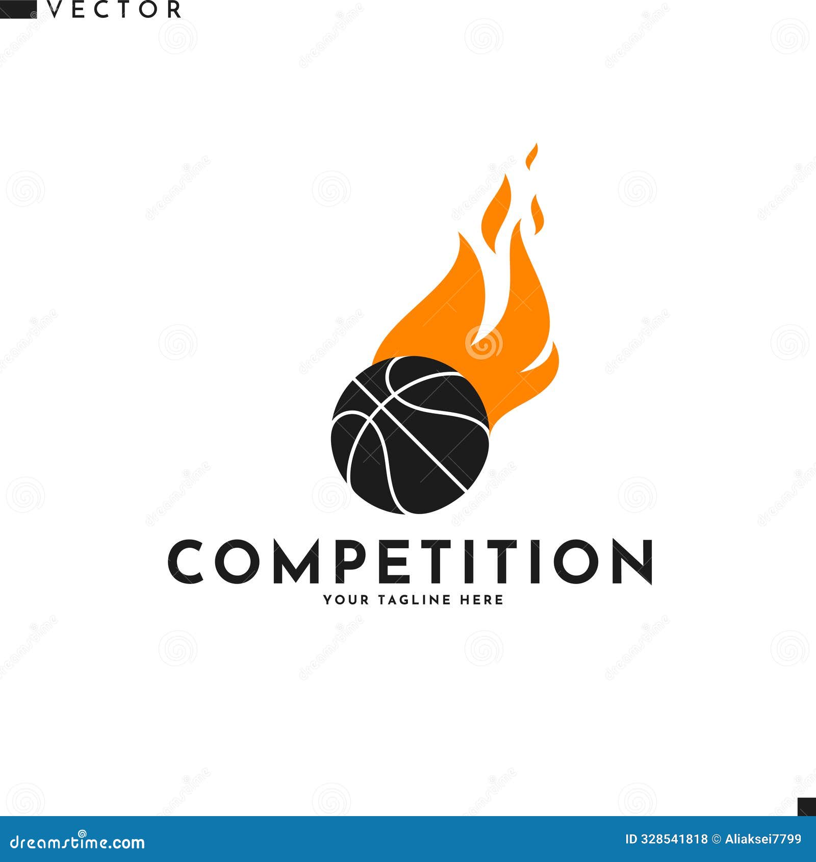 Basketball Ball with Fire Sign. Team Sport Logo Stock Vector ...
