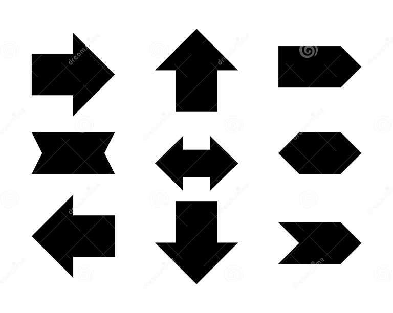 Collection of Arrows Icons or Symbols, Vector Illustrator Fully File ...