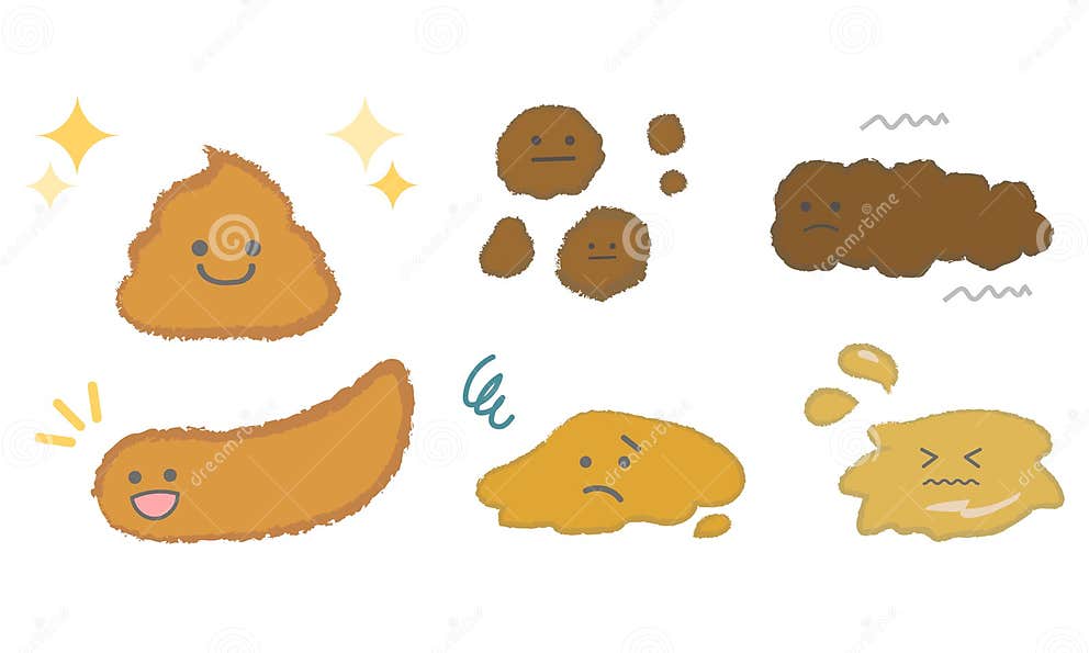 Stool Healthy Poop Unhealthy Poop Shape Stock Vector - Illustration of ...