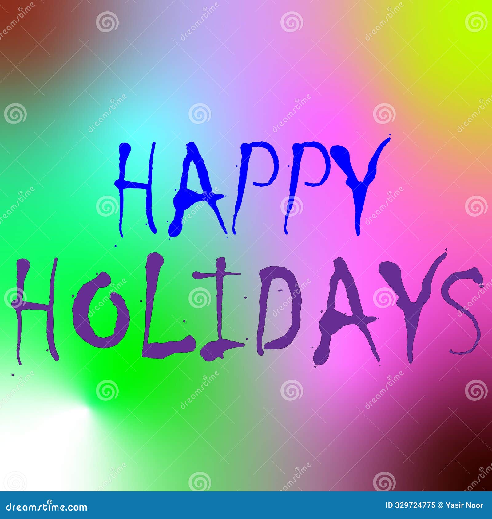 HAPPY HOLIDAYS - COLORFUL ART and TEXT (FONT) Stock Illustration ...