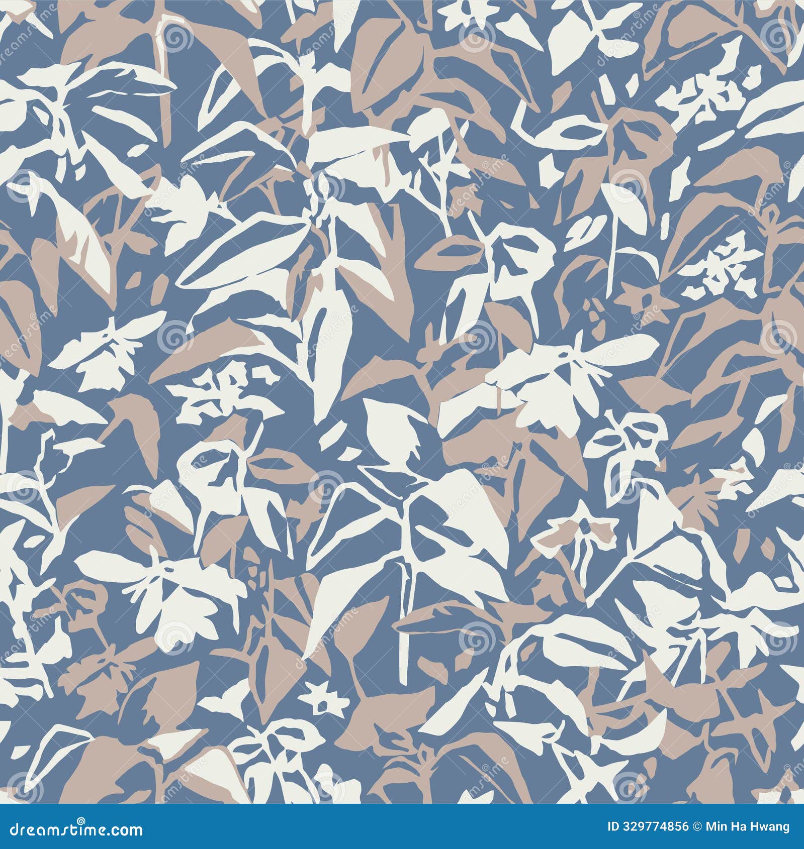 Vector Plant Botanical Illustration Motif Seamless Repeat Pattern ...