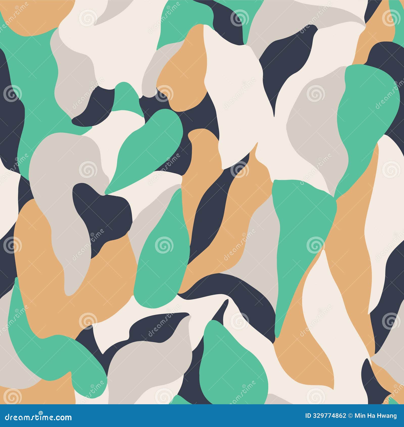 Vector Abstract Shape Motif Illustration Seamless Repeat Pattern ...
