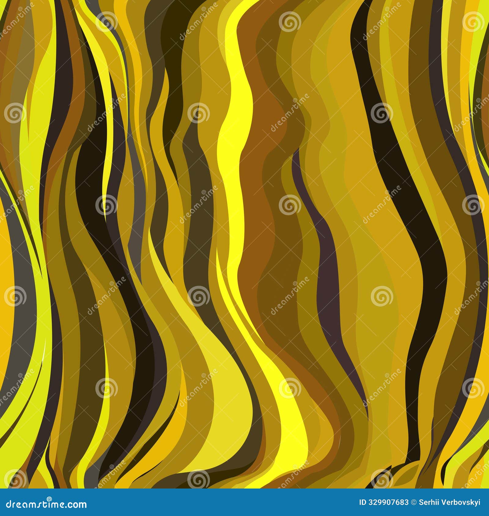 Abstract Wavy Background. Vector Illustration. Yellow and Brown Colors ...