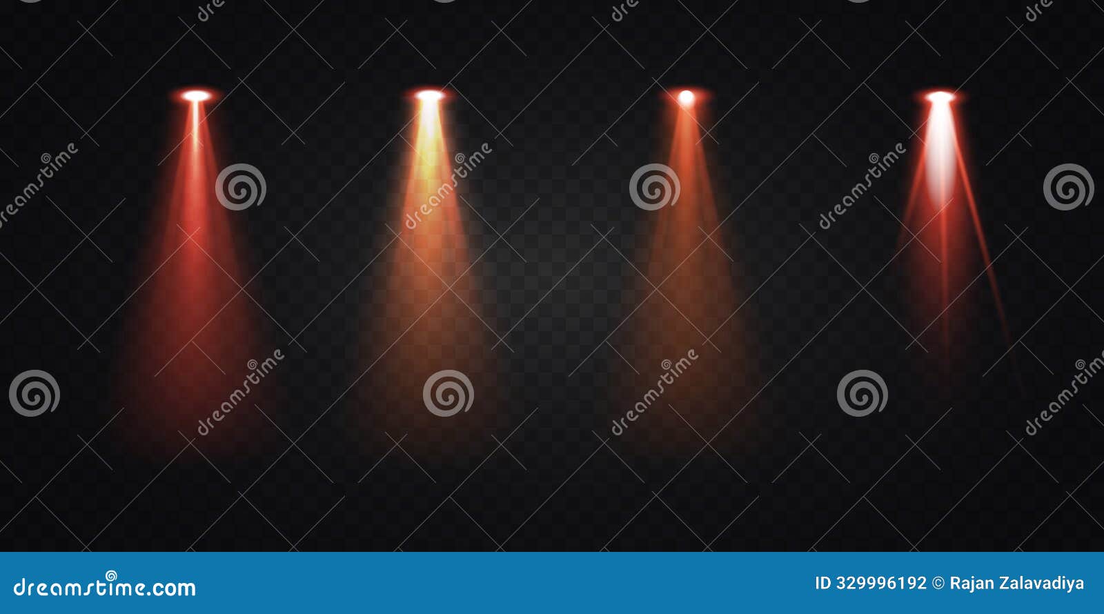 Red Studio Light with Orange Spotlight Vector Design in Transparent ...