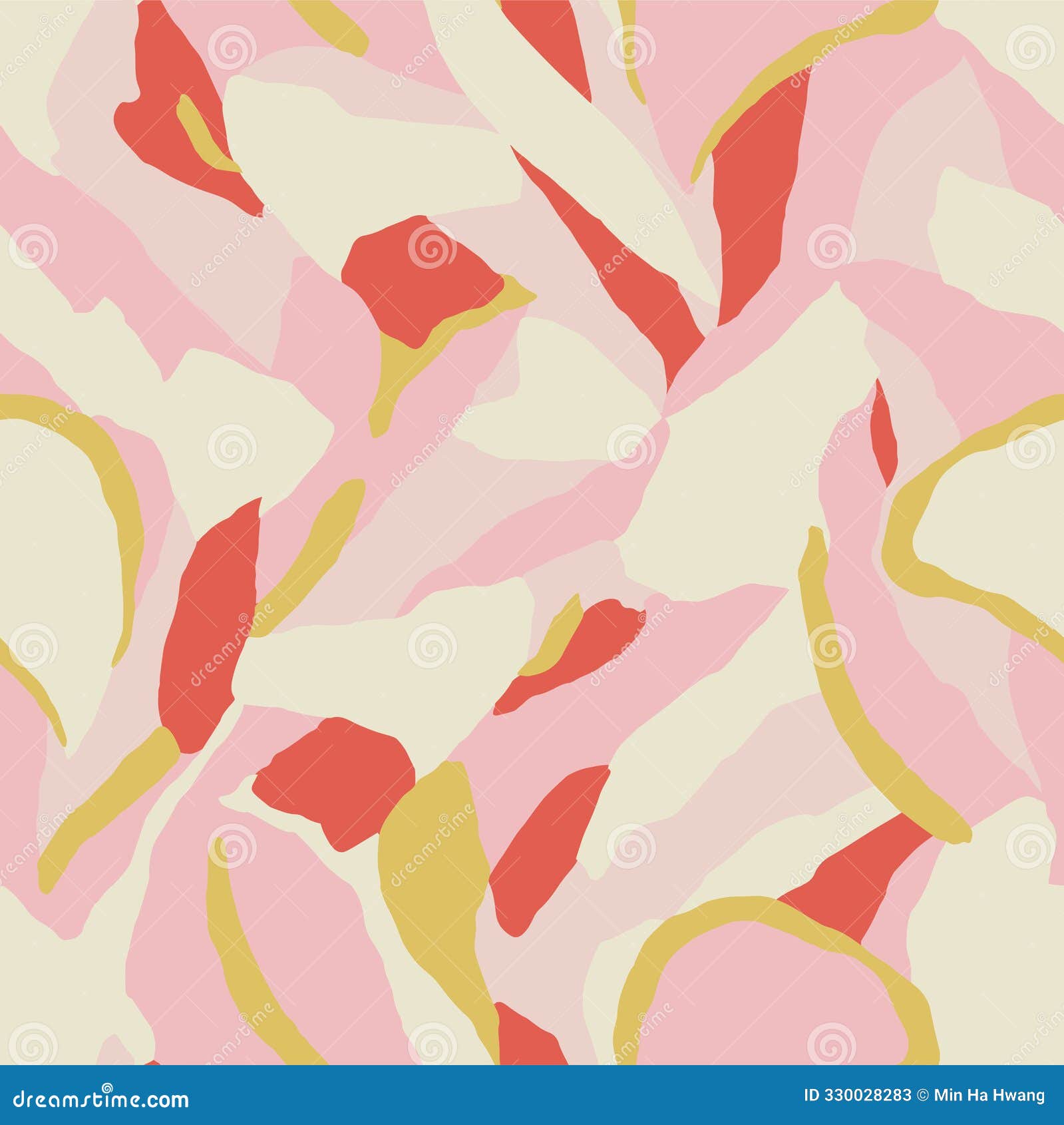 Vector Nature Themed Illustration Seamless Repeat Pattern Digital ...